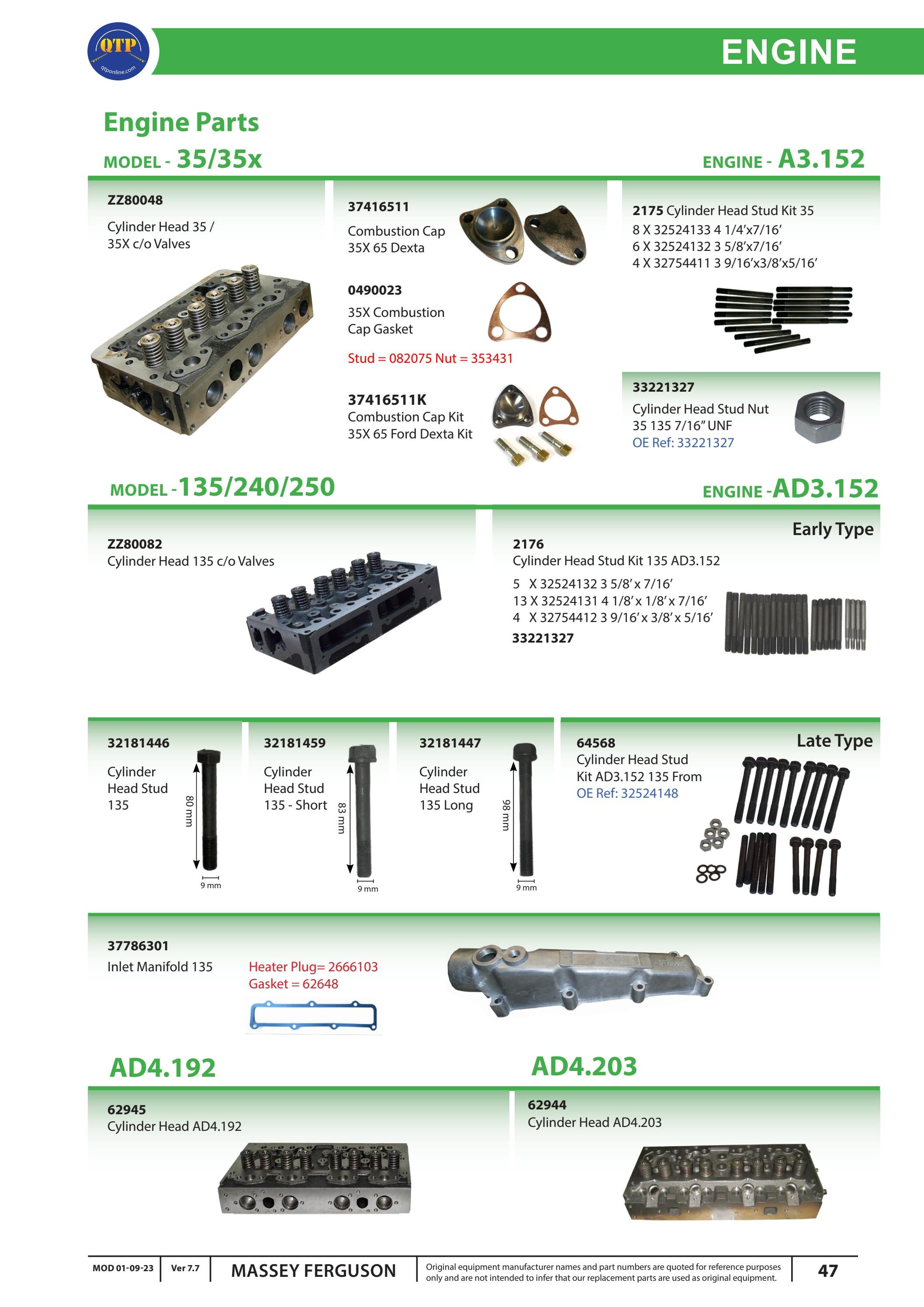 QTP Massey Ferguson Part Catalogue by Quality Tractor Parts - Issuu