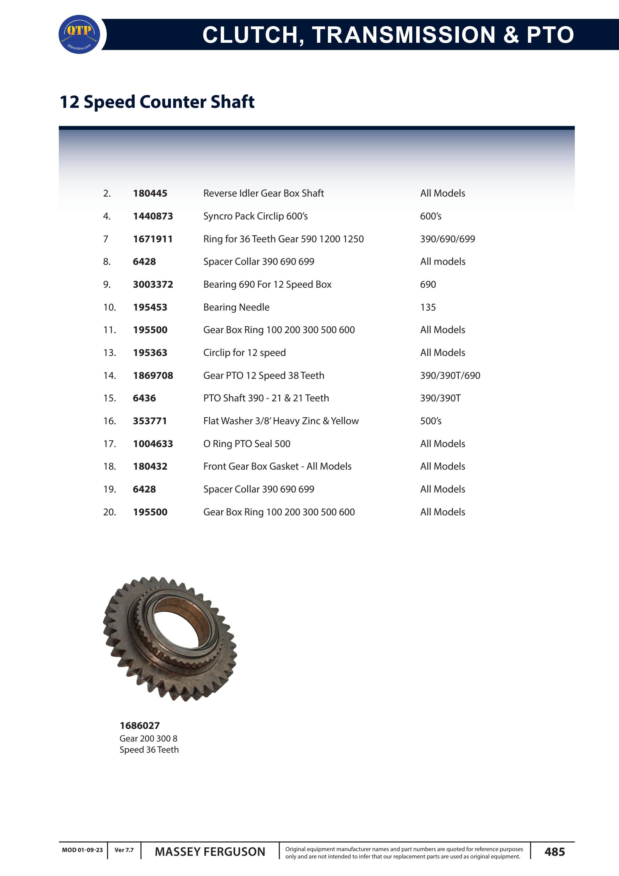 QTP Massey Ferguson Part Catalogue by Quality Tractor Parts - Issuu