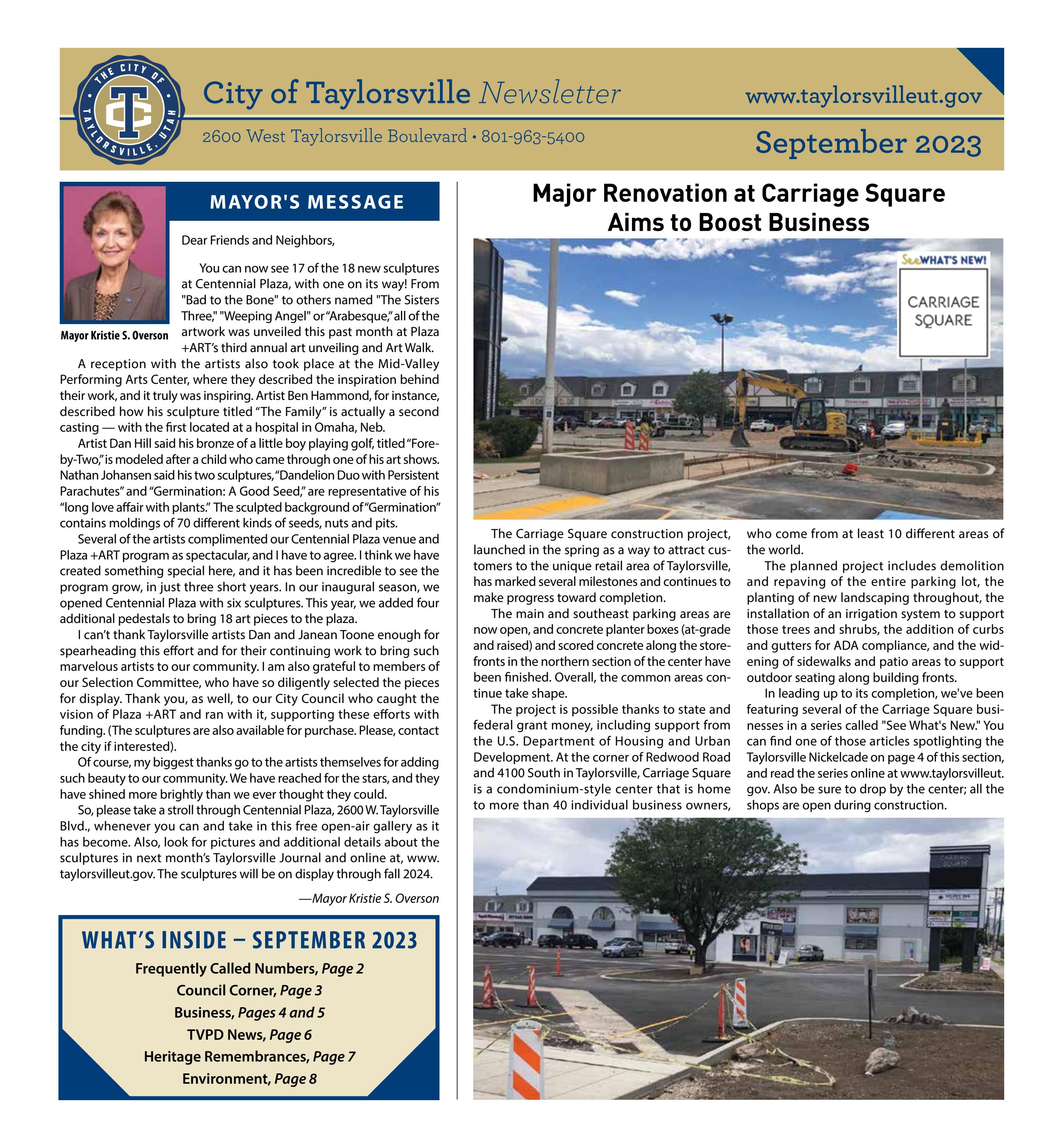 Taylorsville City Newsletter | September 2023 by The City Journals - Issuu
