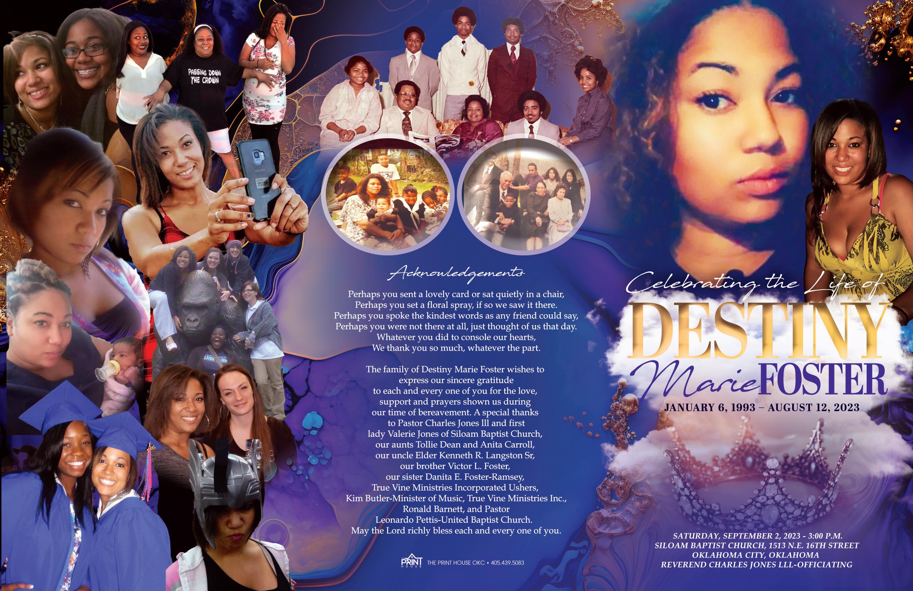Destiny Marie Fostor Program by The Print House - Issuu