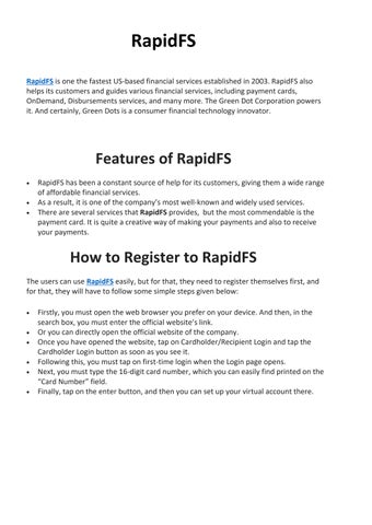 RapidFS by rapidfs.one - Issuu