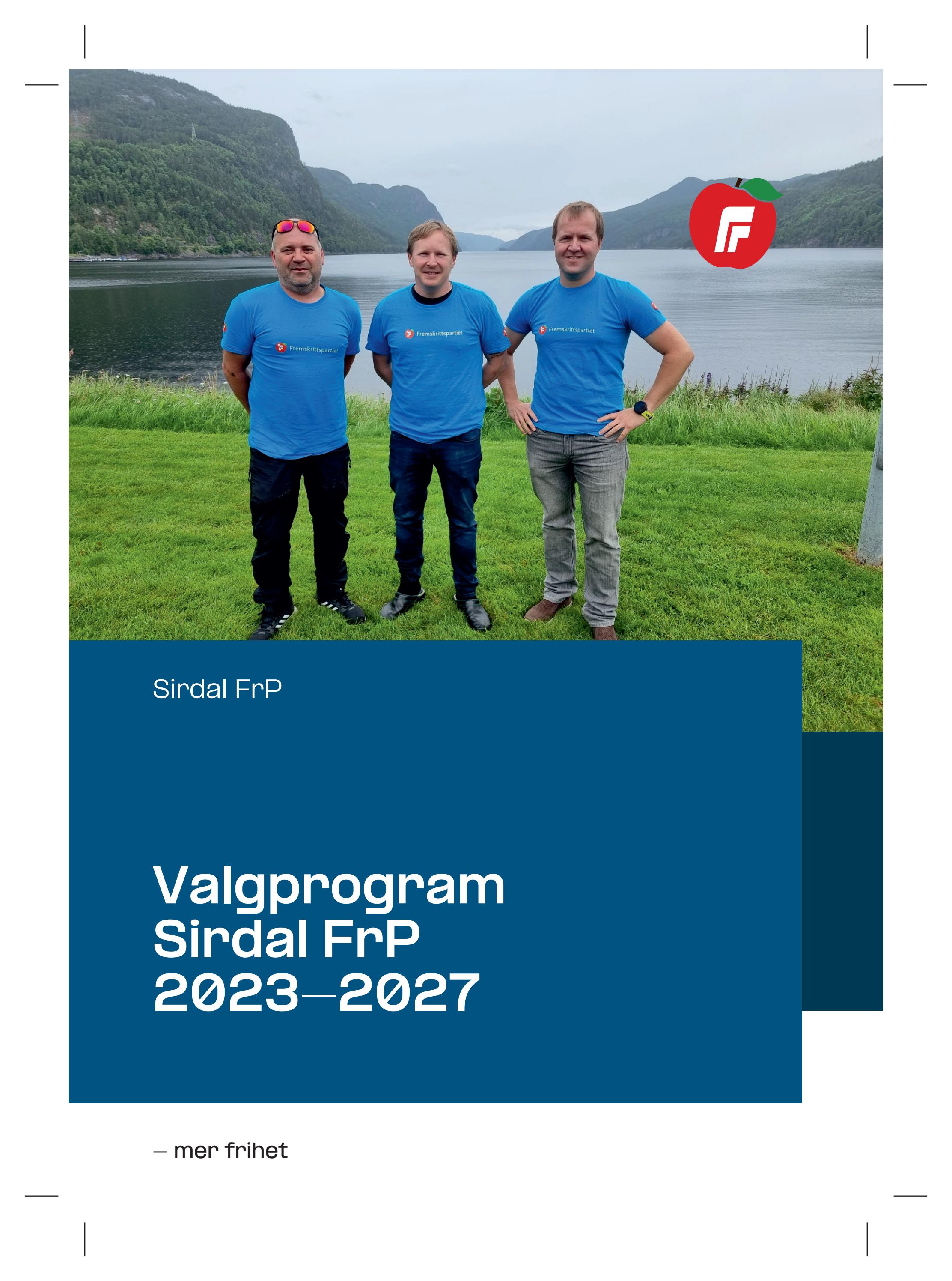 Valgprogram 2023 by Sirdal FrP - Issuu