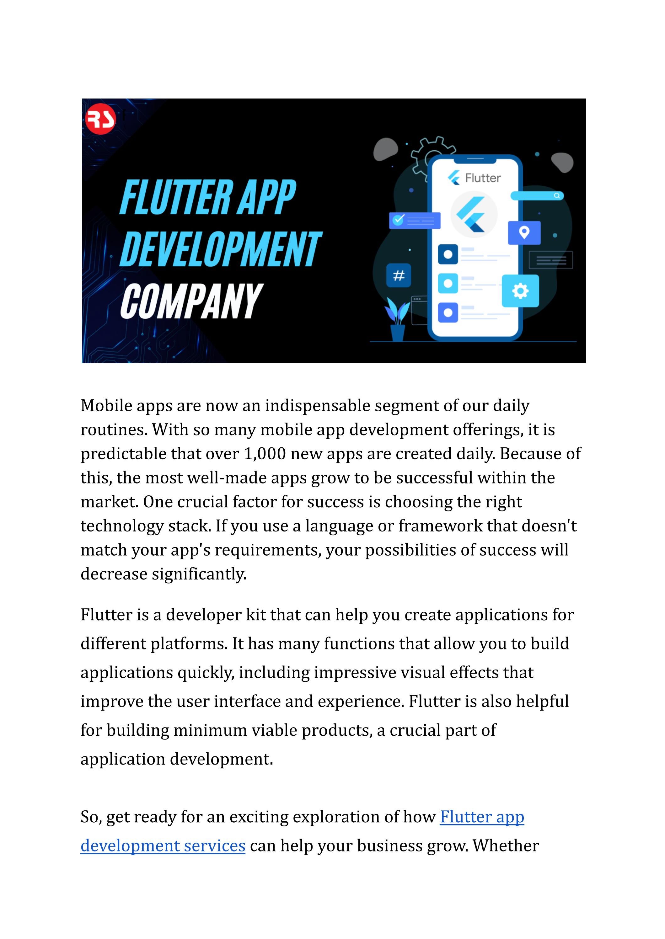 How Does Flutter App Development Services Drive Business Growth? by ...