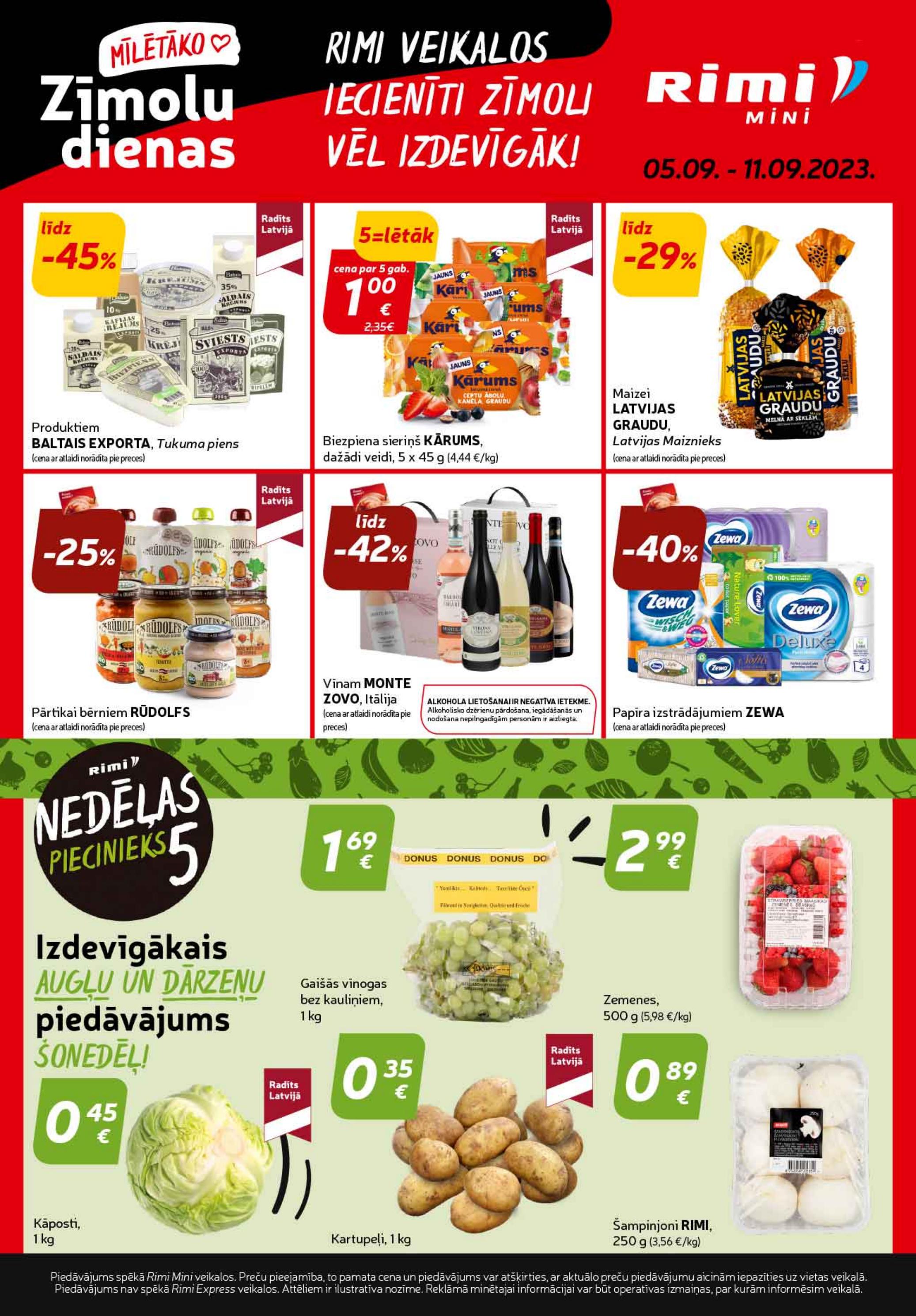 Rimi Mini akciju buklets 05.09.-11.09.2023 by Rimi - Issuu