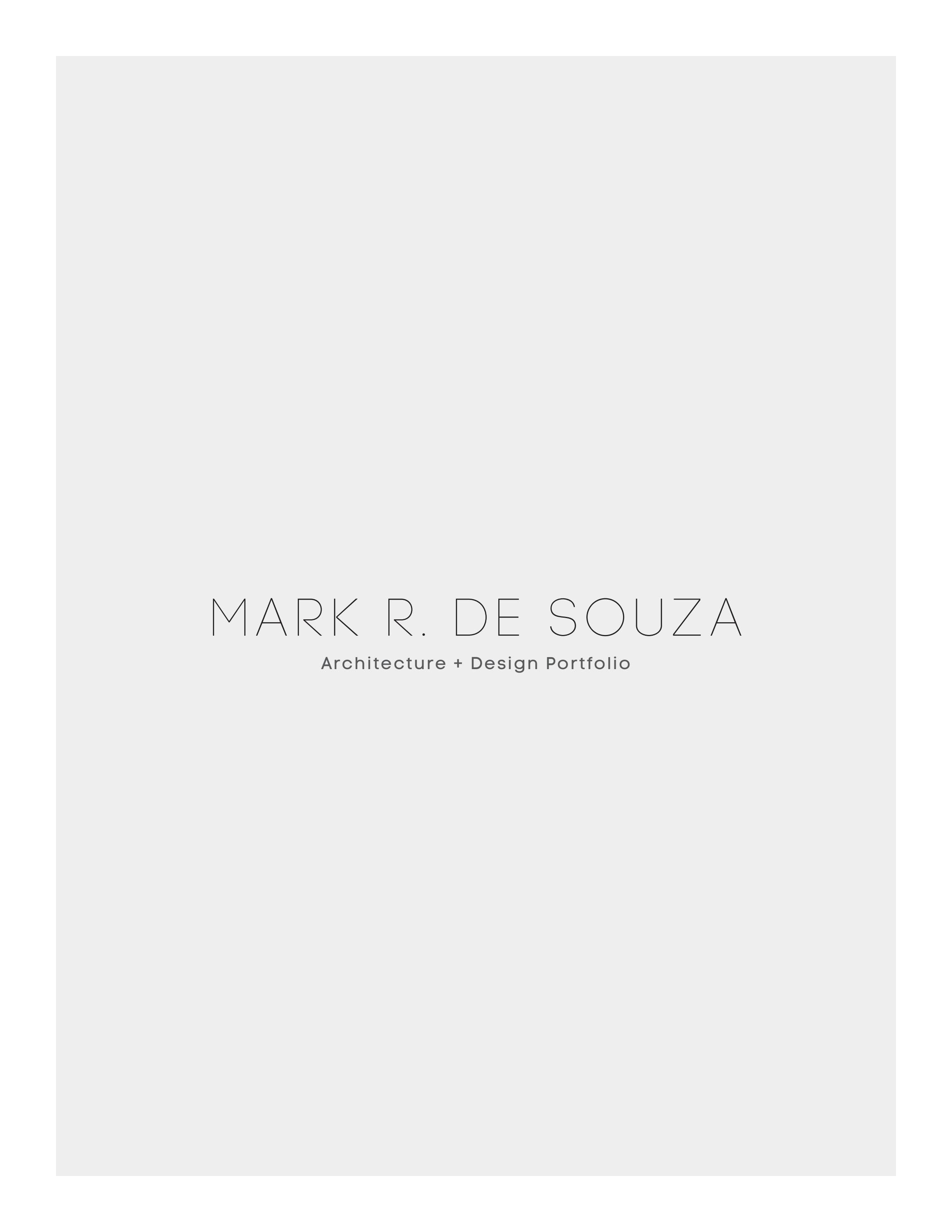Mark R. De Souza - Professional Architecture & Design Portfolio by Mark ...