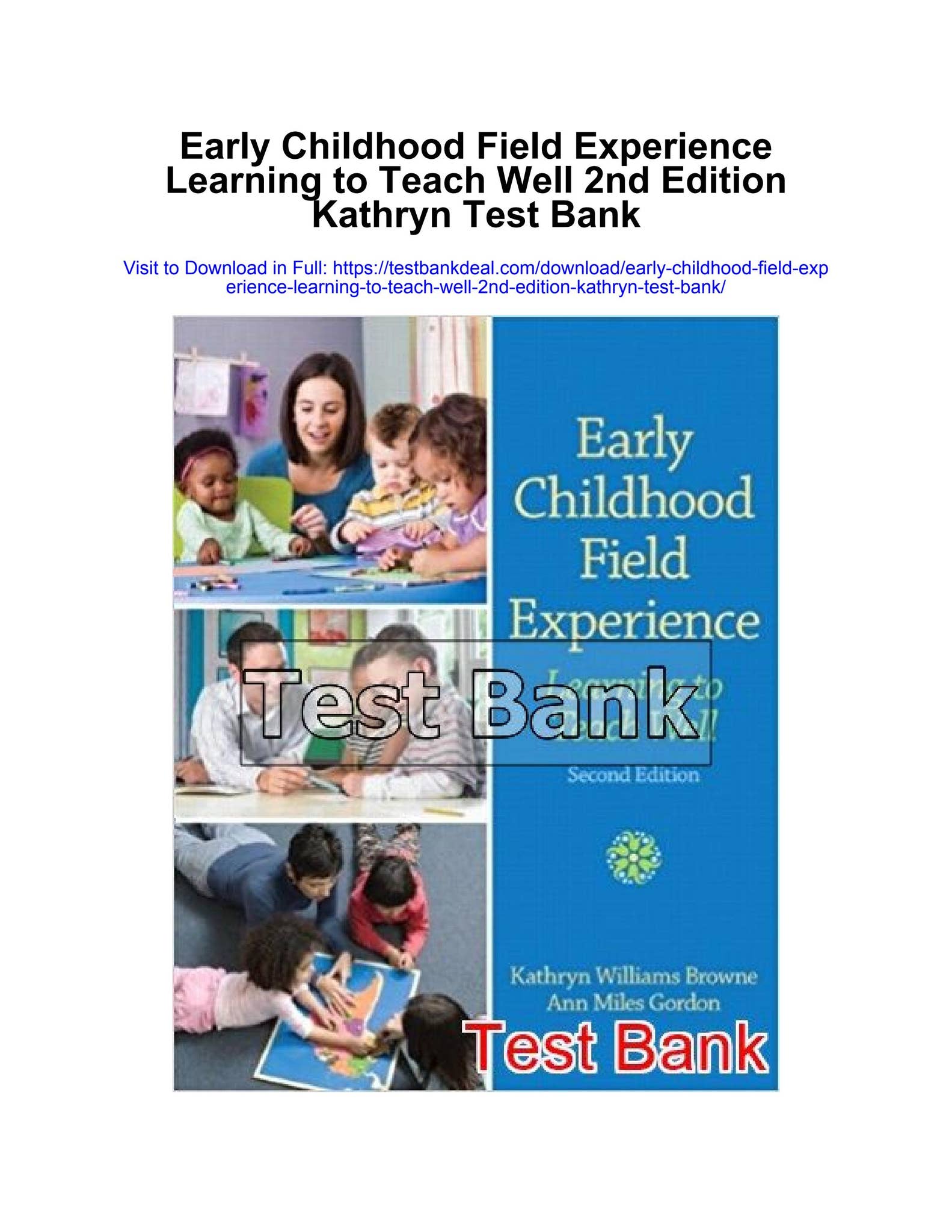 Early childhood field experience learning to teach well 2nd edition ...