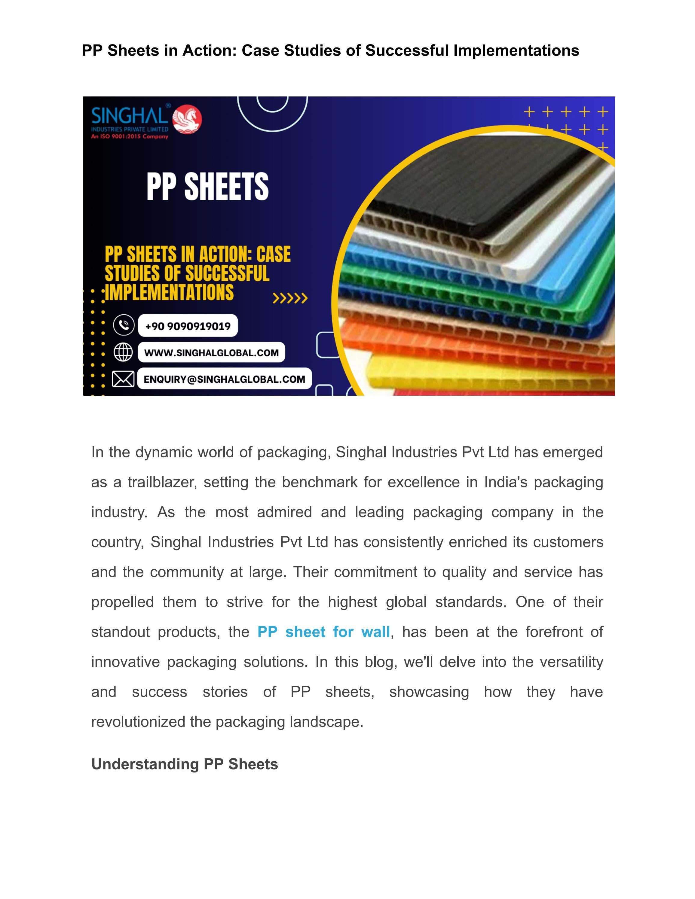 PP Sheets in Action: Case Studies of Successful Implementations by ...