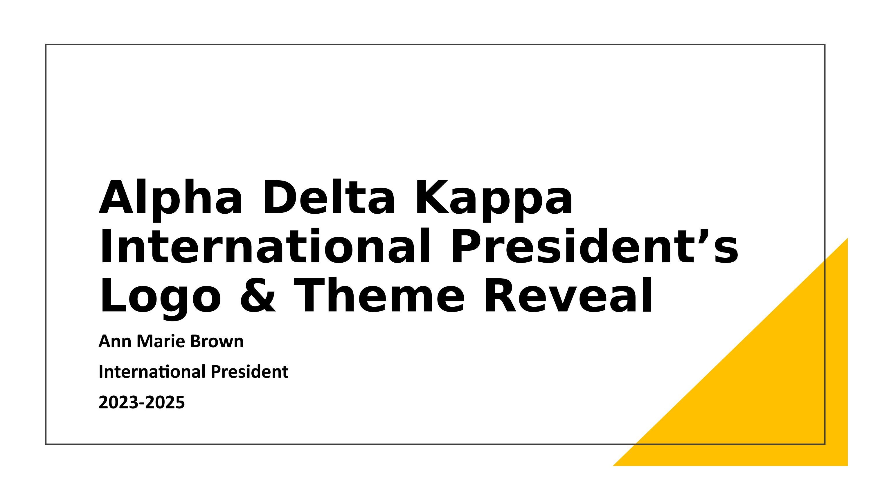 2023 - 2025 Biennium Logo and Theme Presentation by AlphaDeltaKappa - Issuu