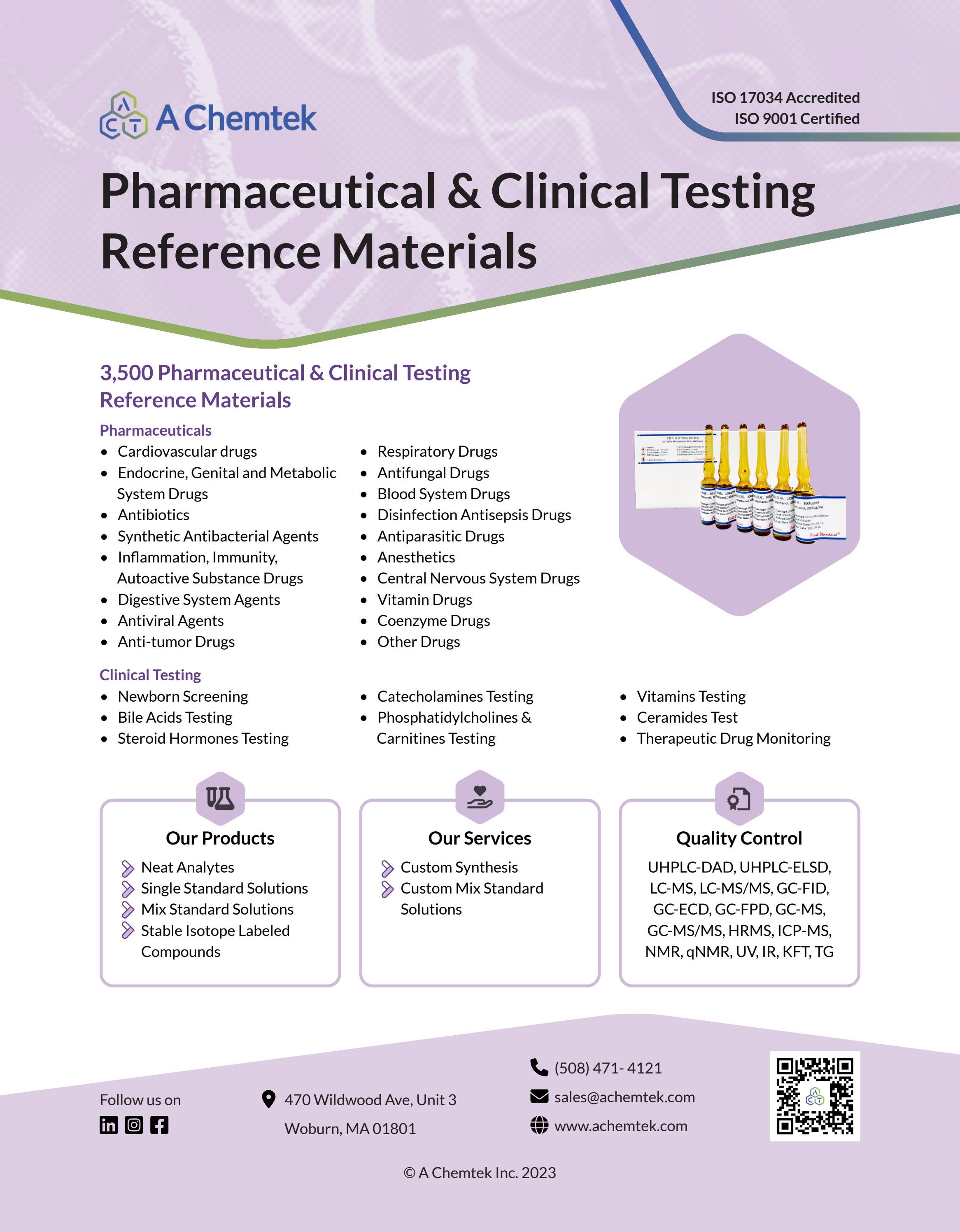 Pharmaceutical & Clinical Testing Reference Materials by A Chemtek Inc ...