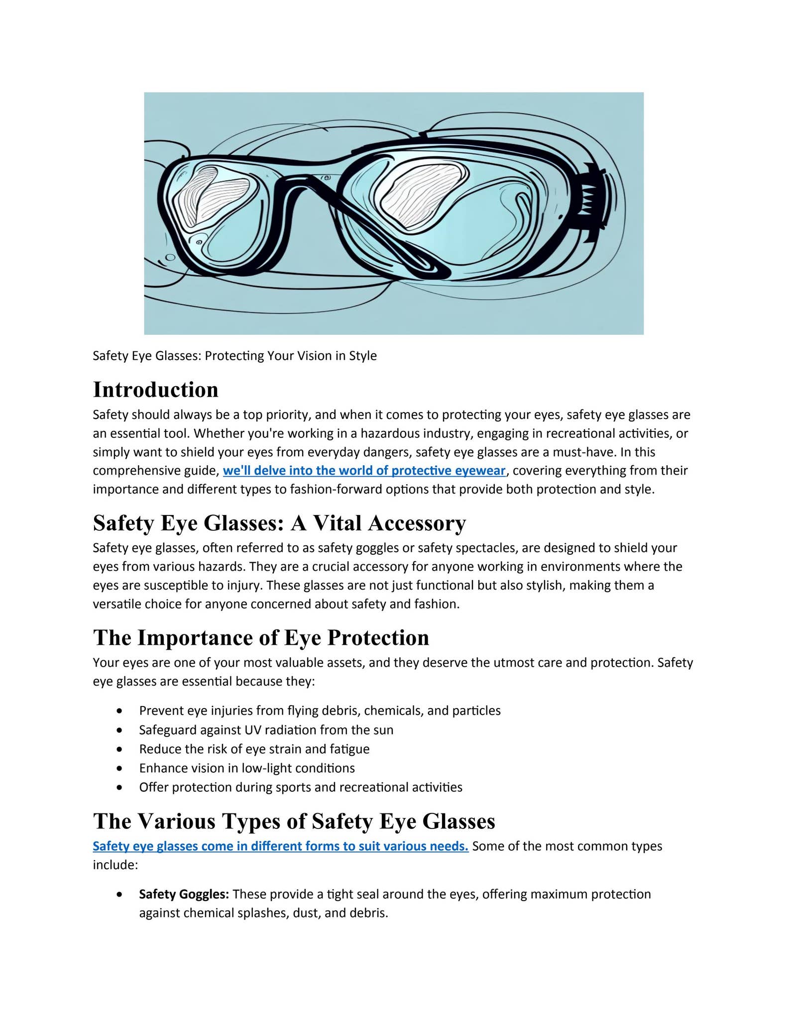 Safety Eye Glasses Protecting Your Vision in Style by InvoZone - Issuu