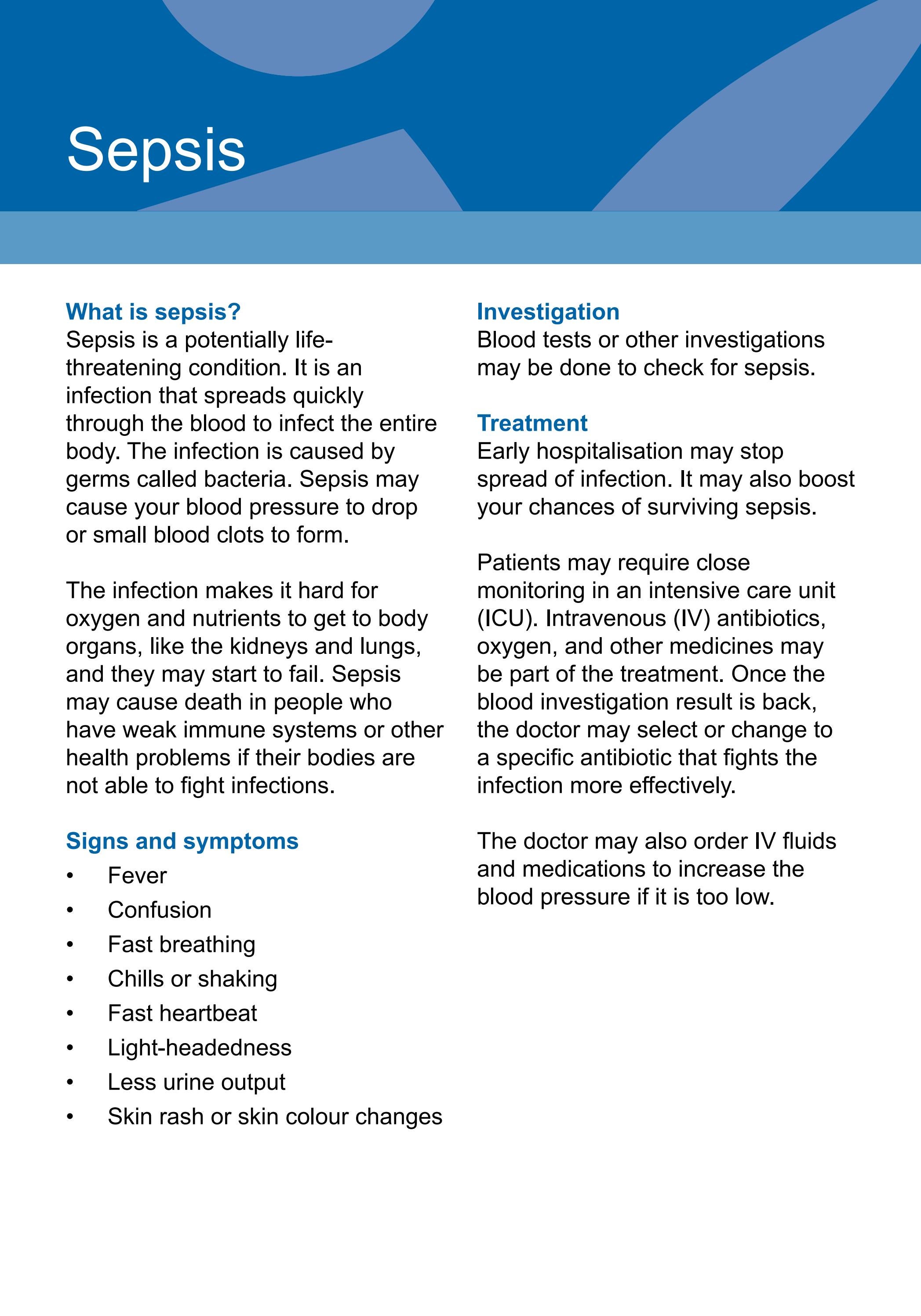 Sepsis by Yishun Health - Issuu