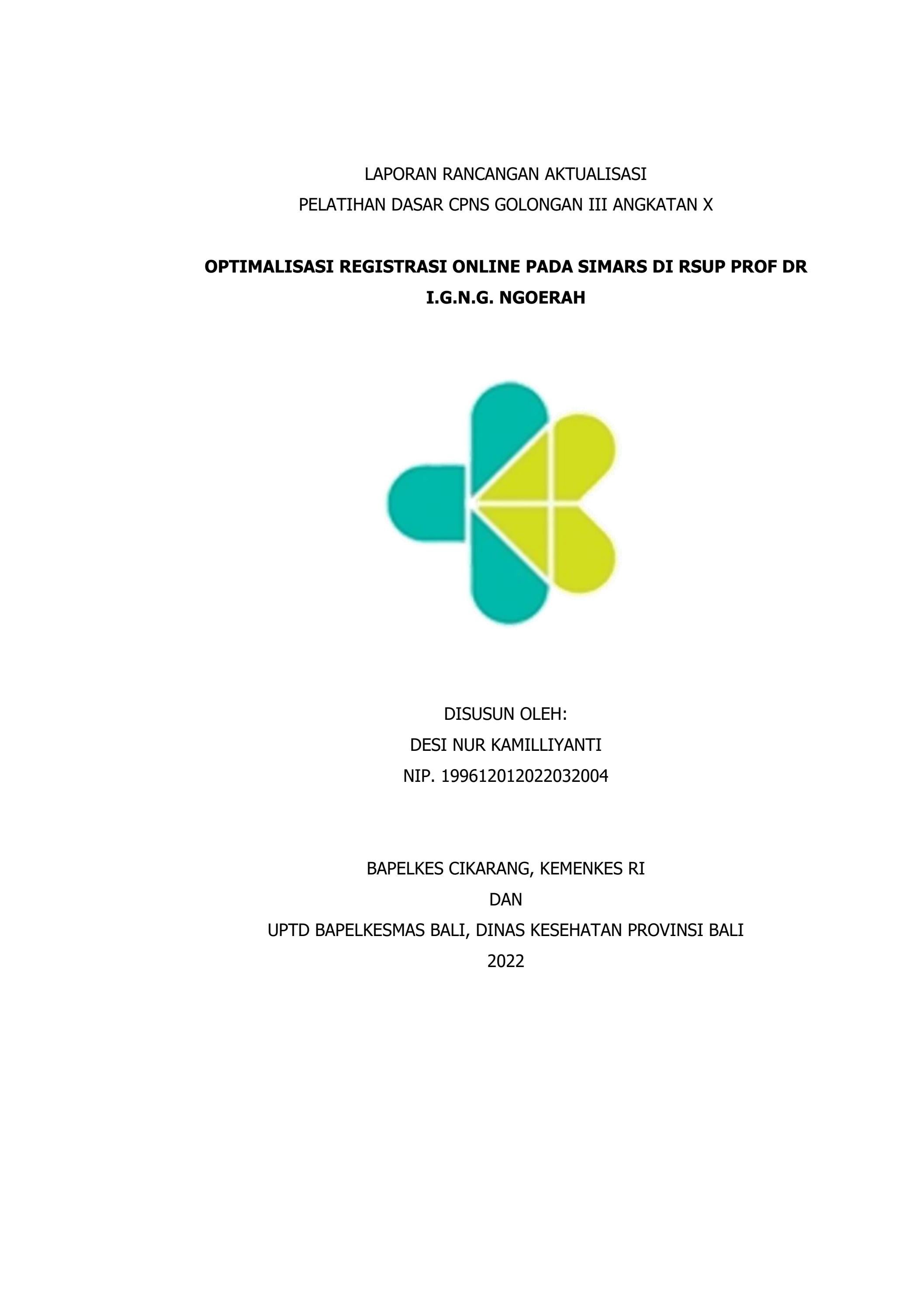 Optimalisasi Registrasi Online Pada SIMARS di RSUP Prof DR I.G.N.G ...