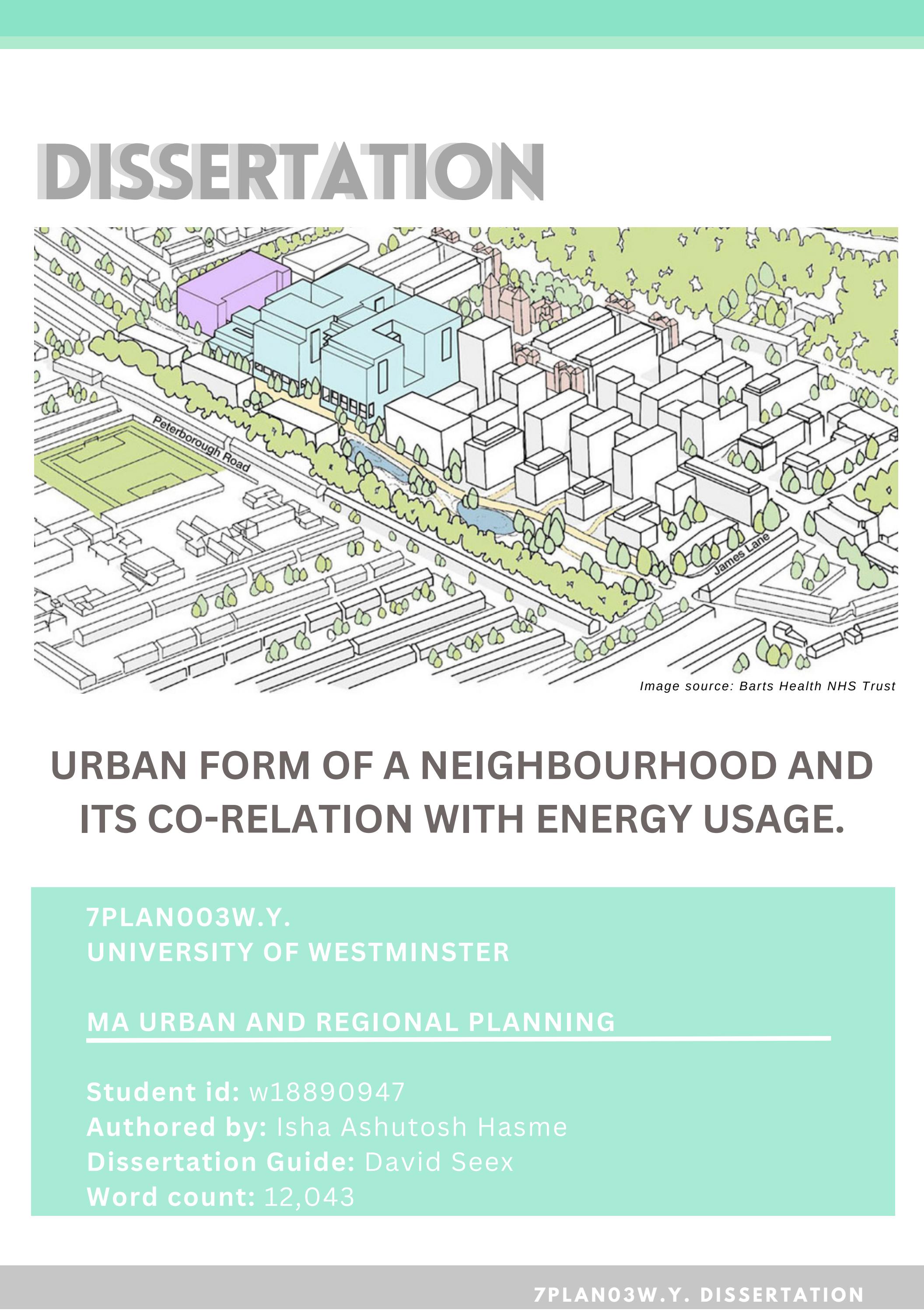 Dissertation: Urban Form of a Neighbourhood and its co-relation with ...