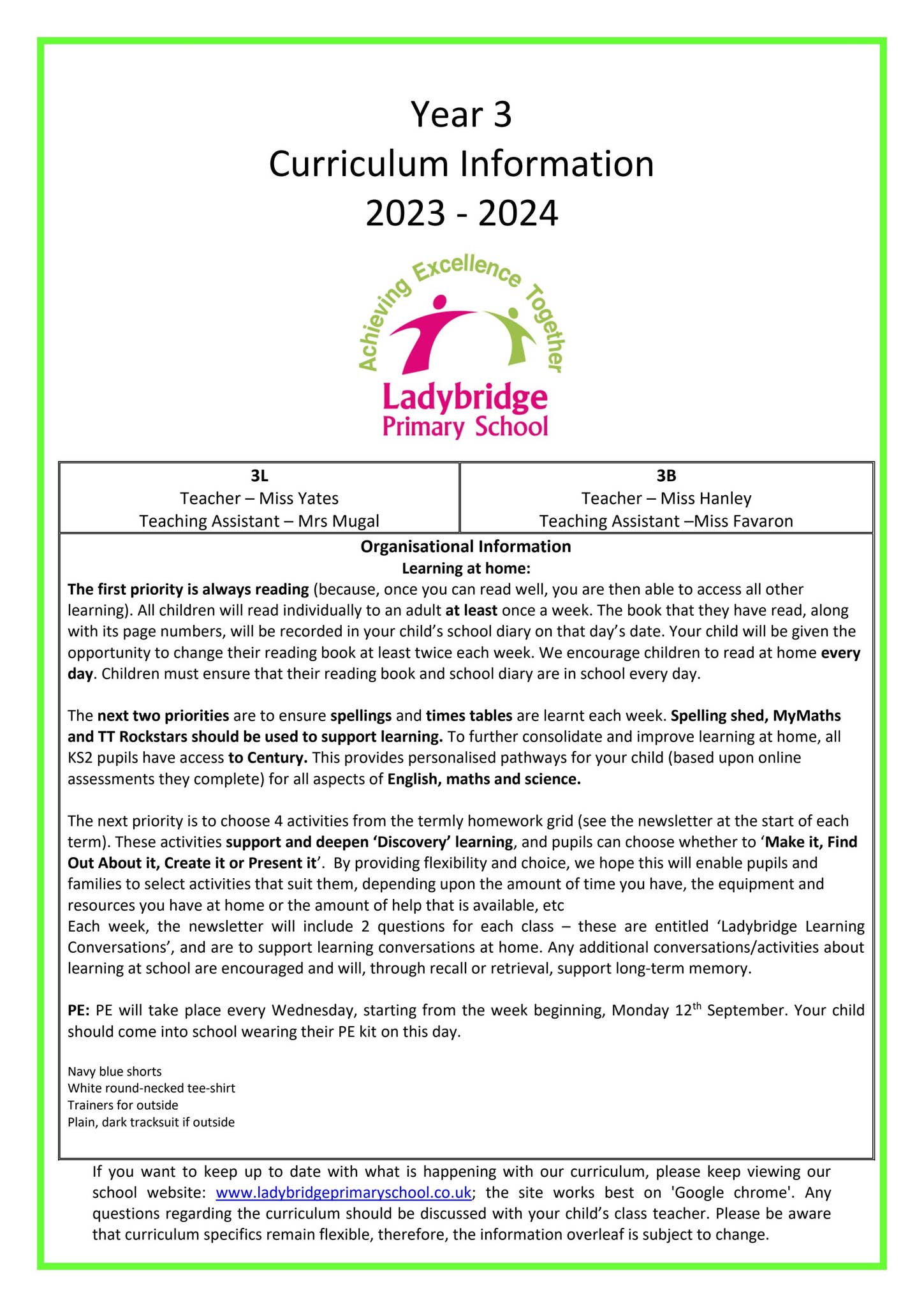 Year 3 Curriculum Information by Schudio - Issuu