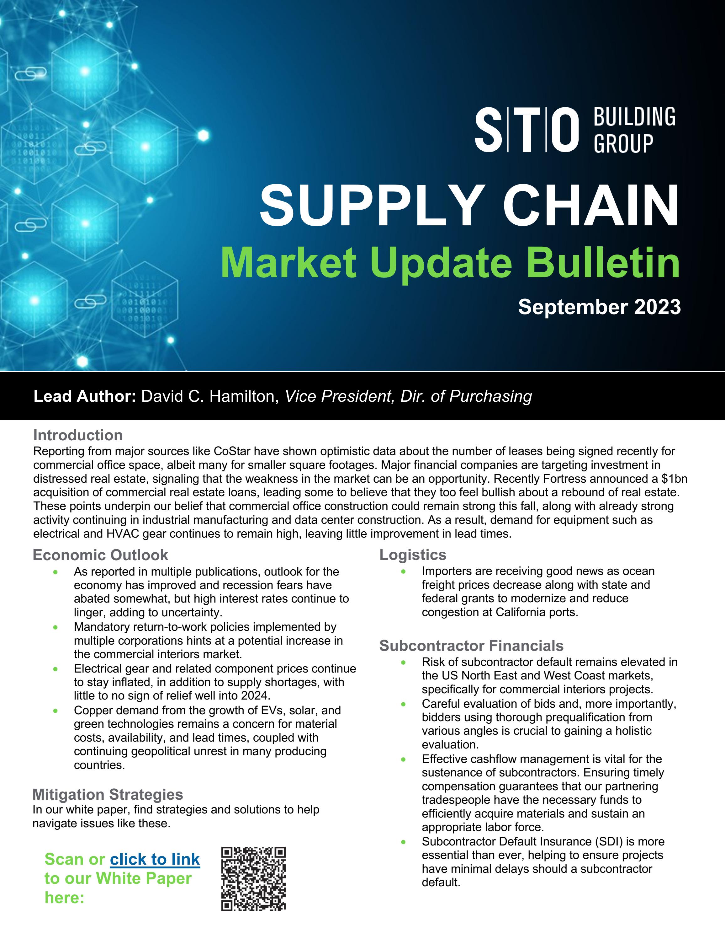 Supply Chain Market Update September 2023 by STO Building Group - Issuu