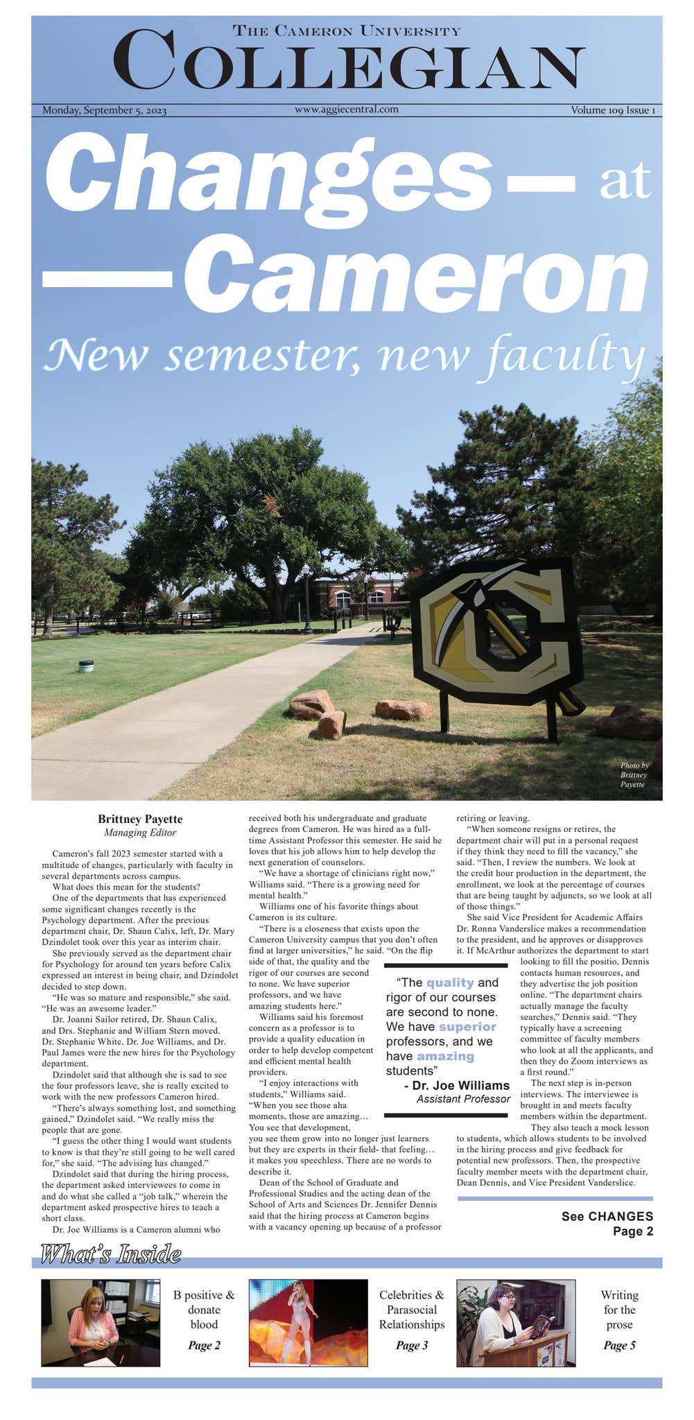 The Cameron Collegian - September 5th, 2023 by Cameron University ...