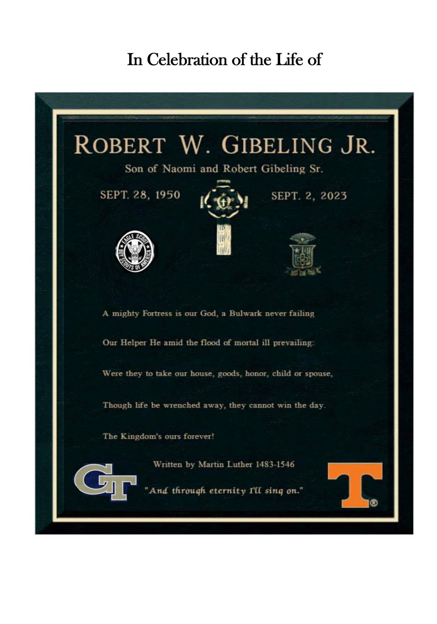 Funeral for Bob Gibeling by redeemeratl - Issuu