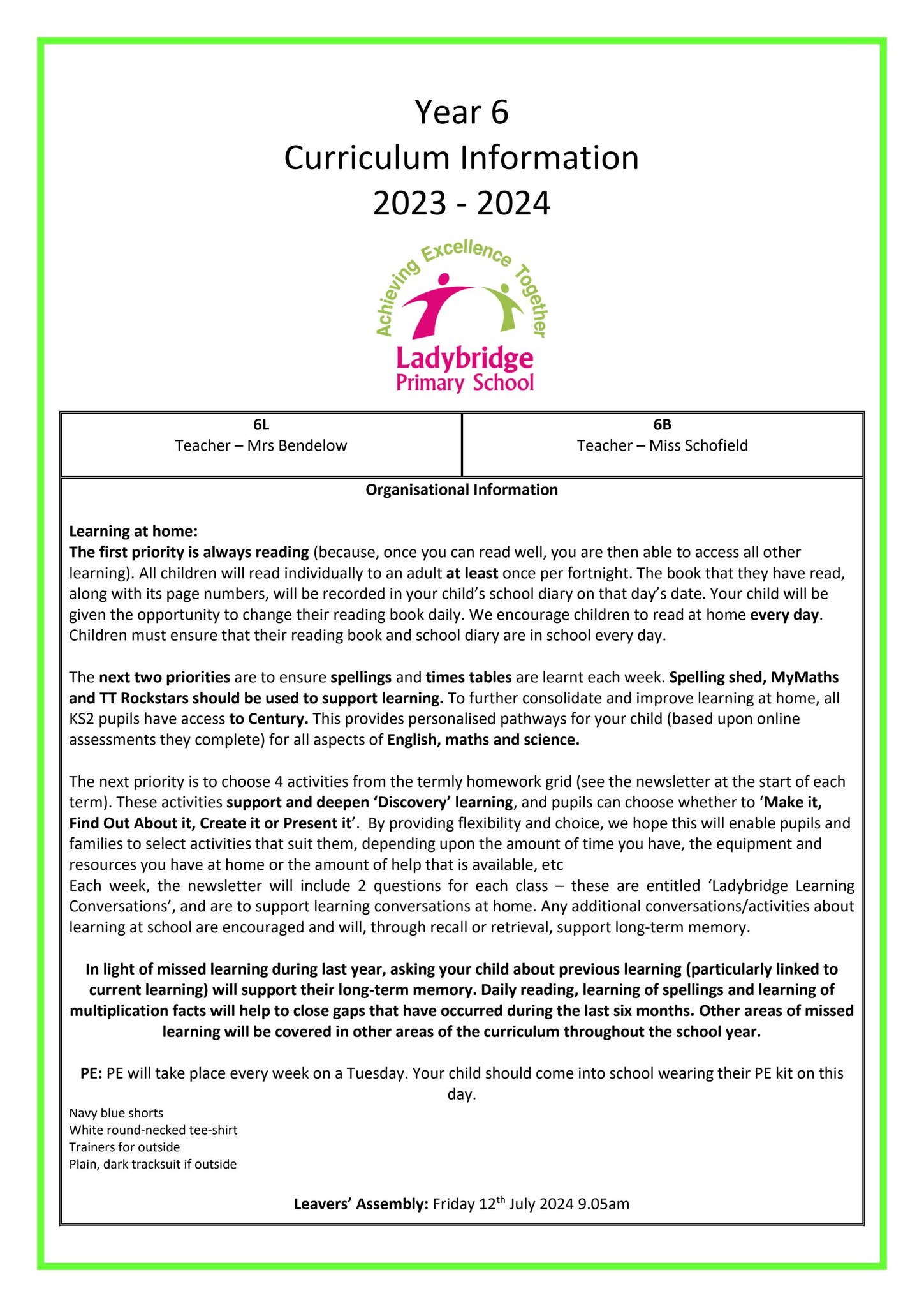 Year 6 Curriculum Information by Schudio - Issuu