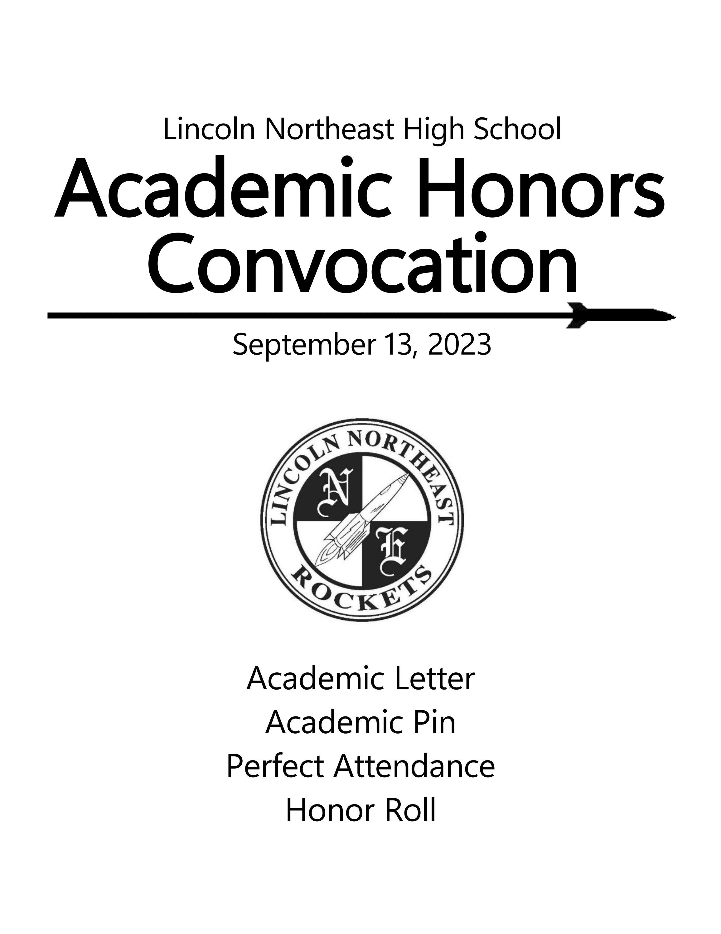 Lincoln Northeast Fall 2023 Academic Honors Convocation Program by ...