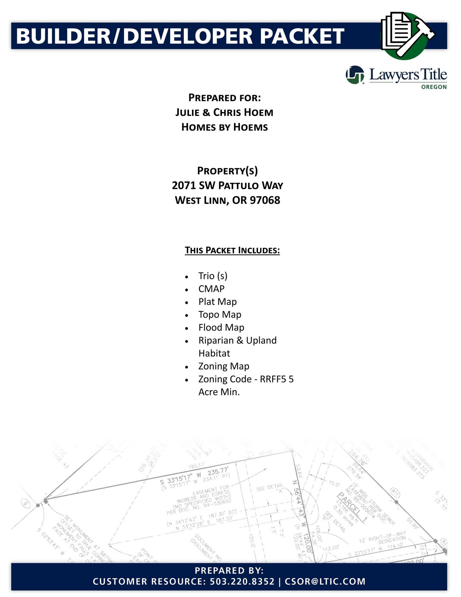 Developer Packet for 2071 SW Pattulo Way by Lawyers Title Oregon - Issuu