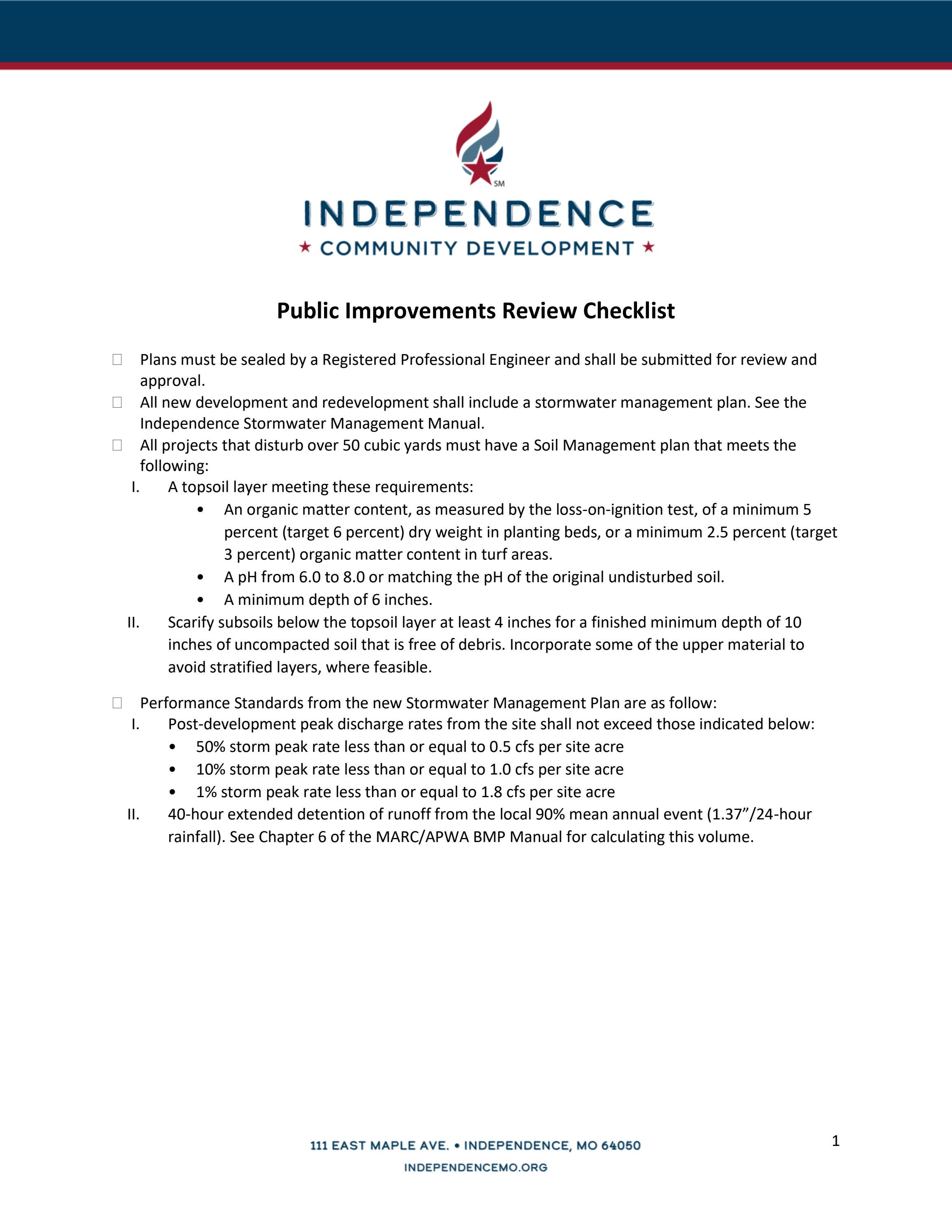 Development Engineering Checklist by cityofindepmo - Issuu