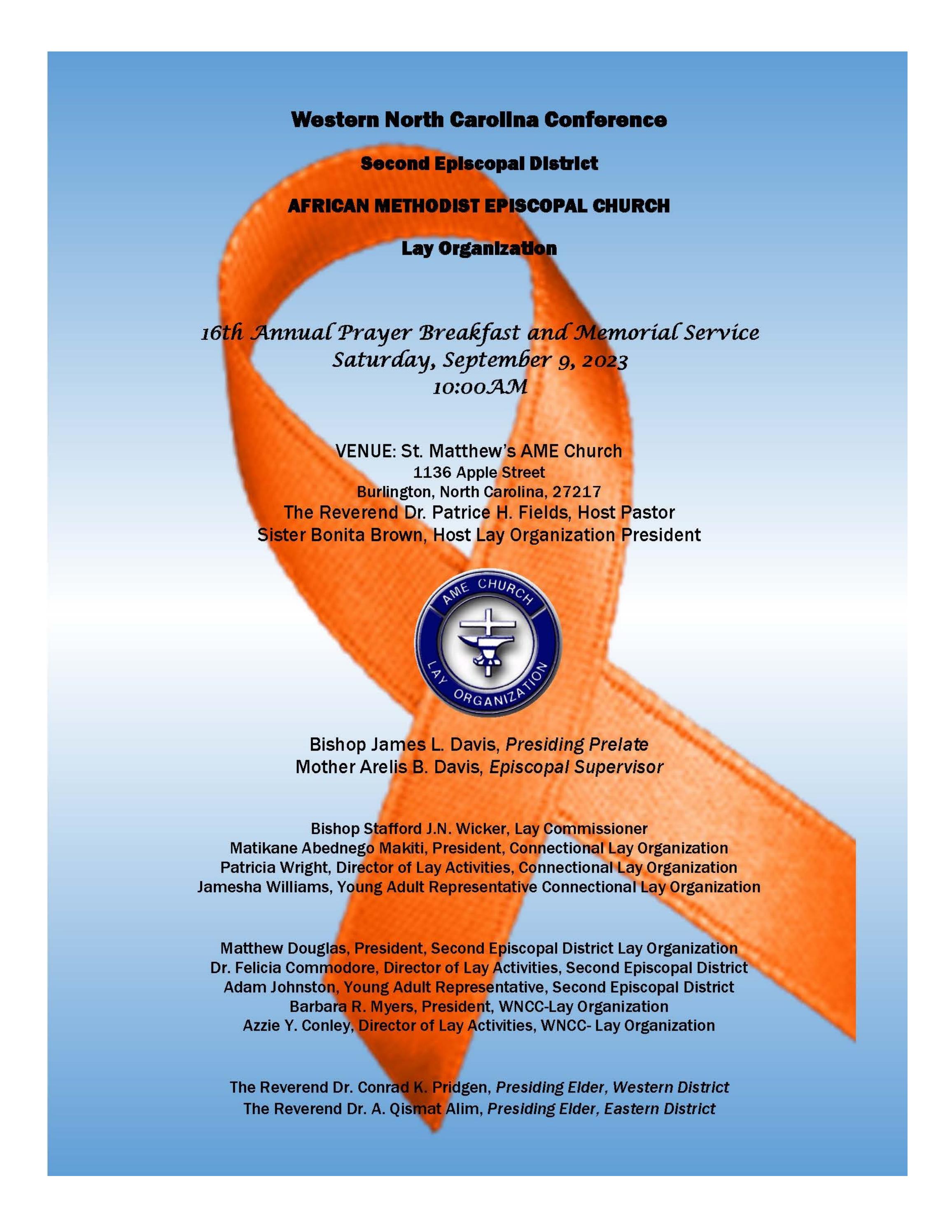 Western North Carolina Conference Lay Organization Prayer Breakfast ...