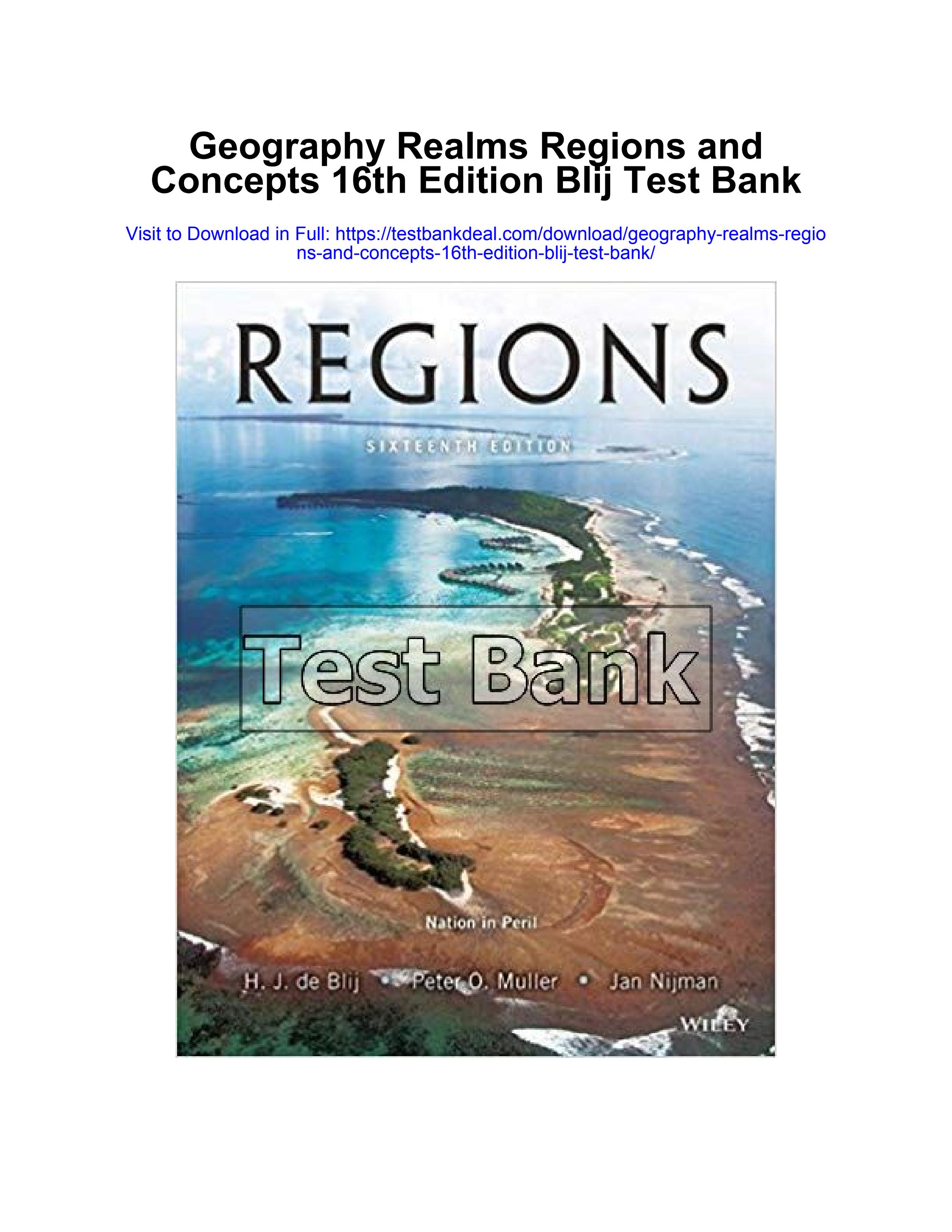 Geography realms regions and concepts 16th edition blij test bank by ...