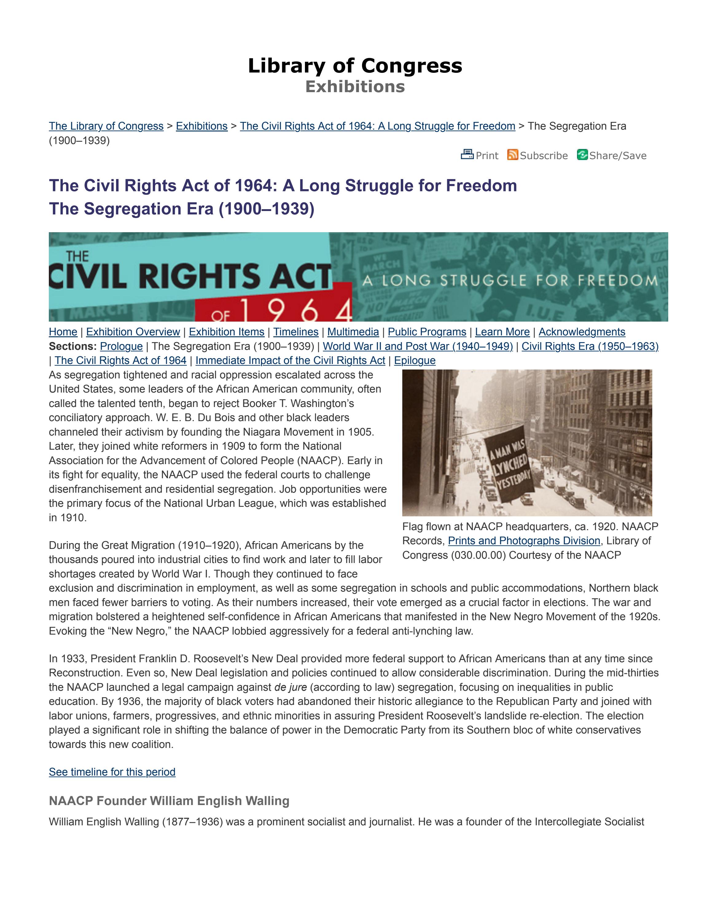 The Civil Rights Act of 1964: A Long Struggle for Freedom The ...