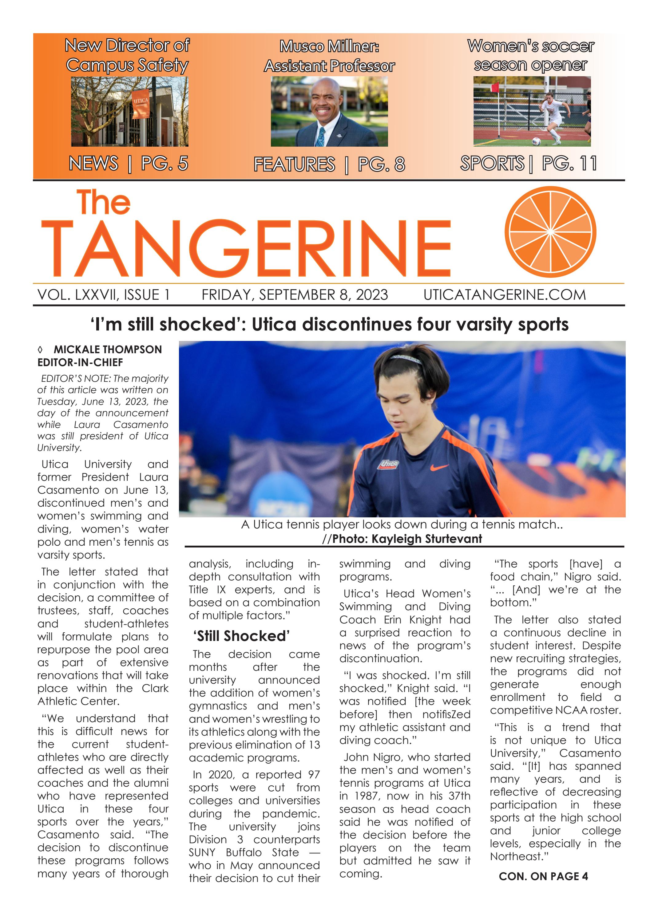 Friday, September 8, 2023 Print Edition by Utica Tangerine - Issuu