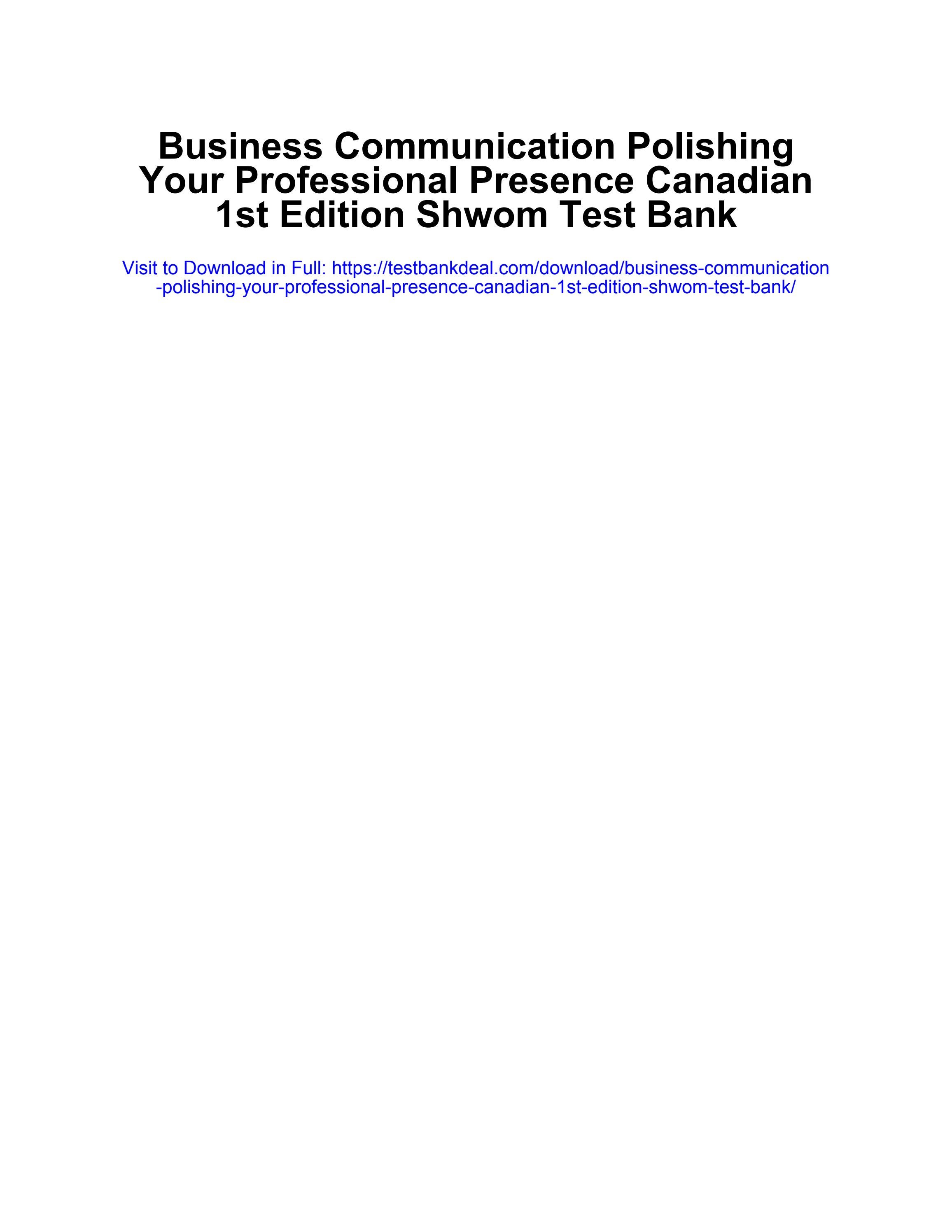 Business communication polishing your professional presence canadian ...