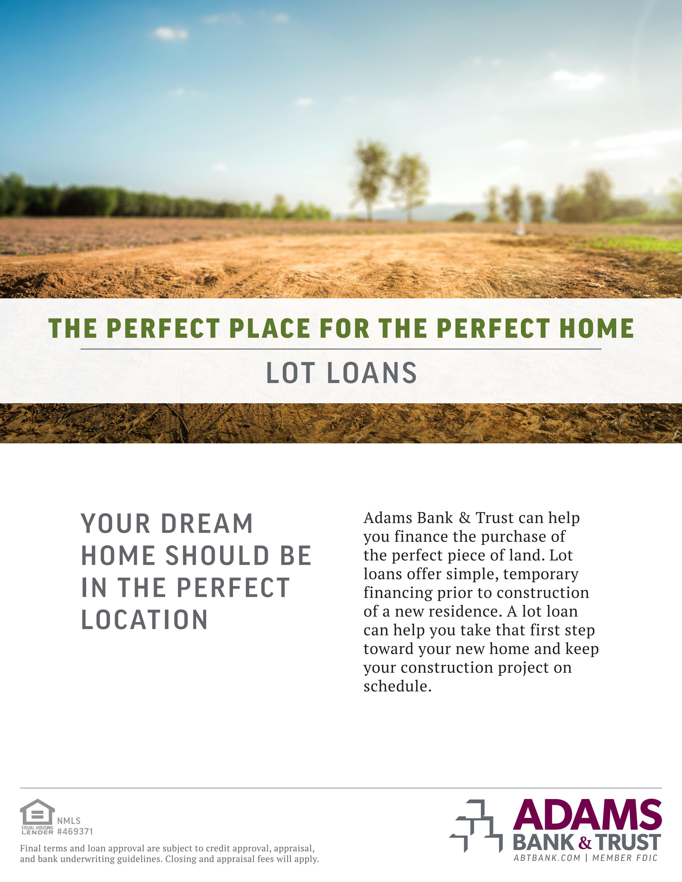 Lot Loans | Adams Bank & Trust by Adams Bank & Trust - Issuu