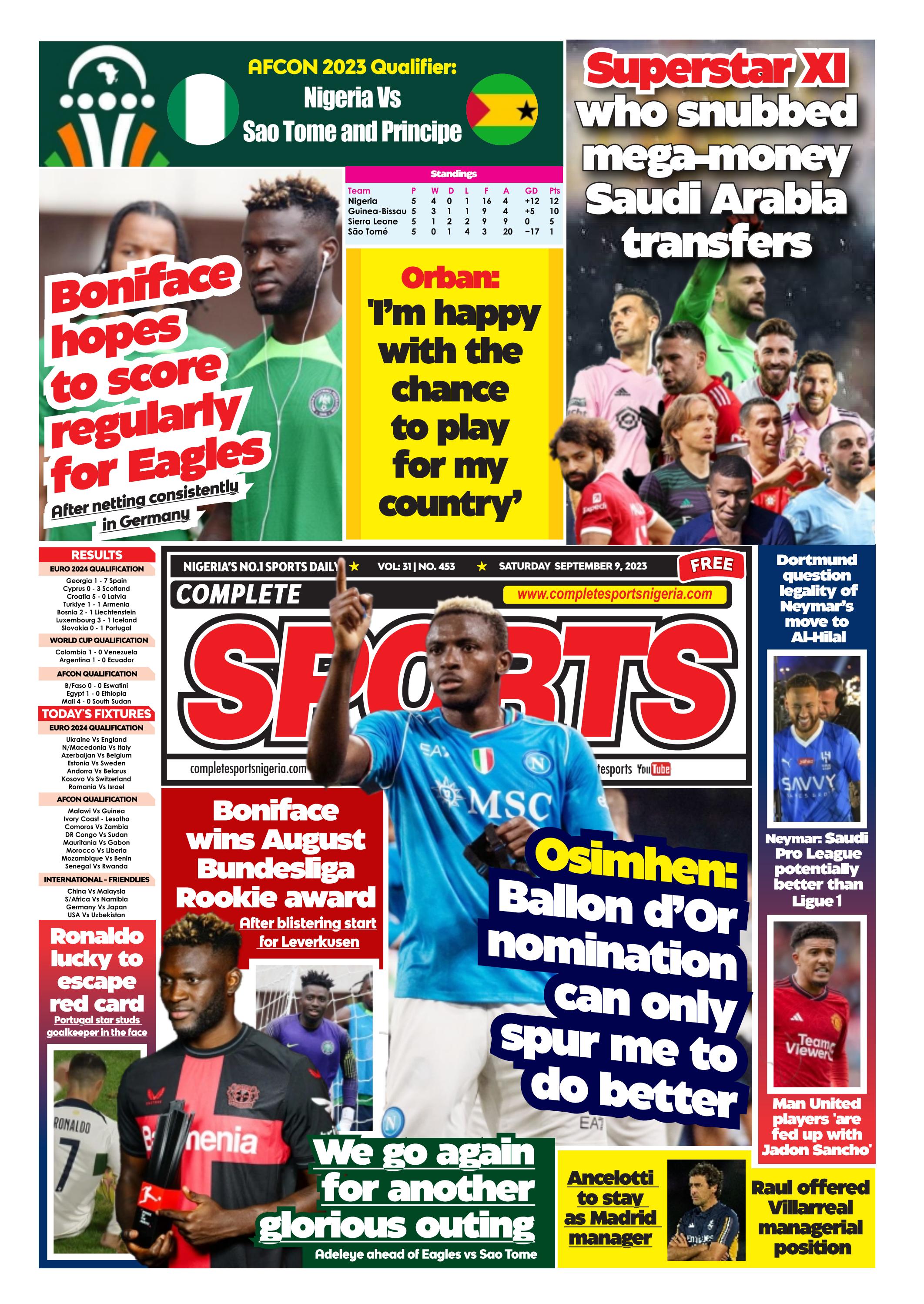 COMPLETE SPORTS - SATURDAY, SEP 9, 2023 by Complete Sports - Issuu