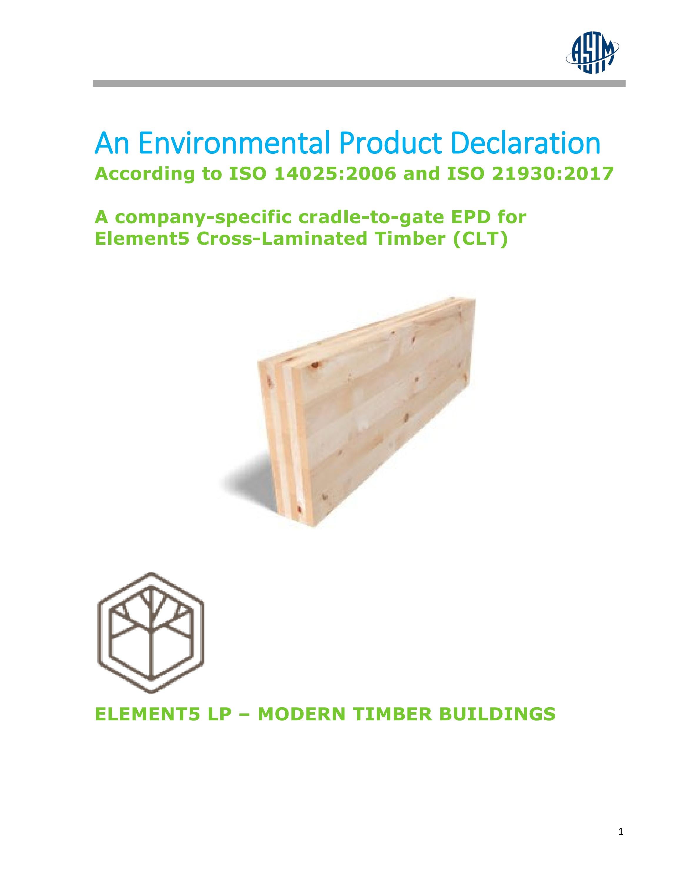 Element5 CLT Environmental Product Declaration by elementfive - Issuu