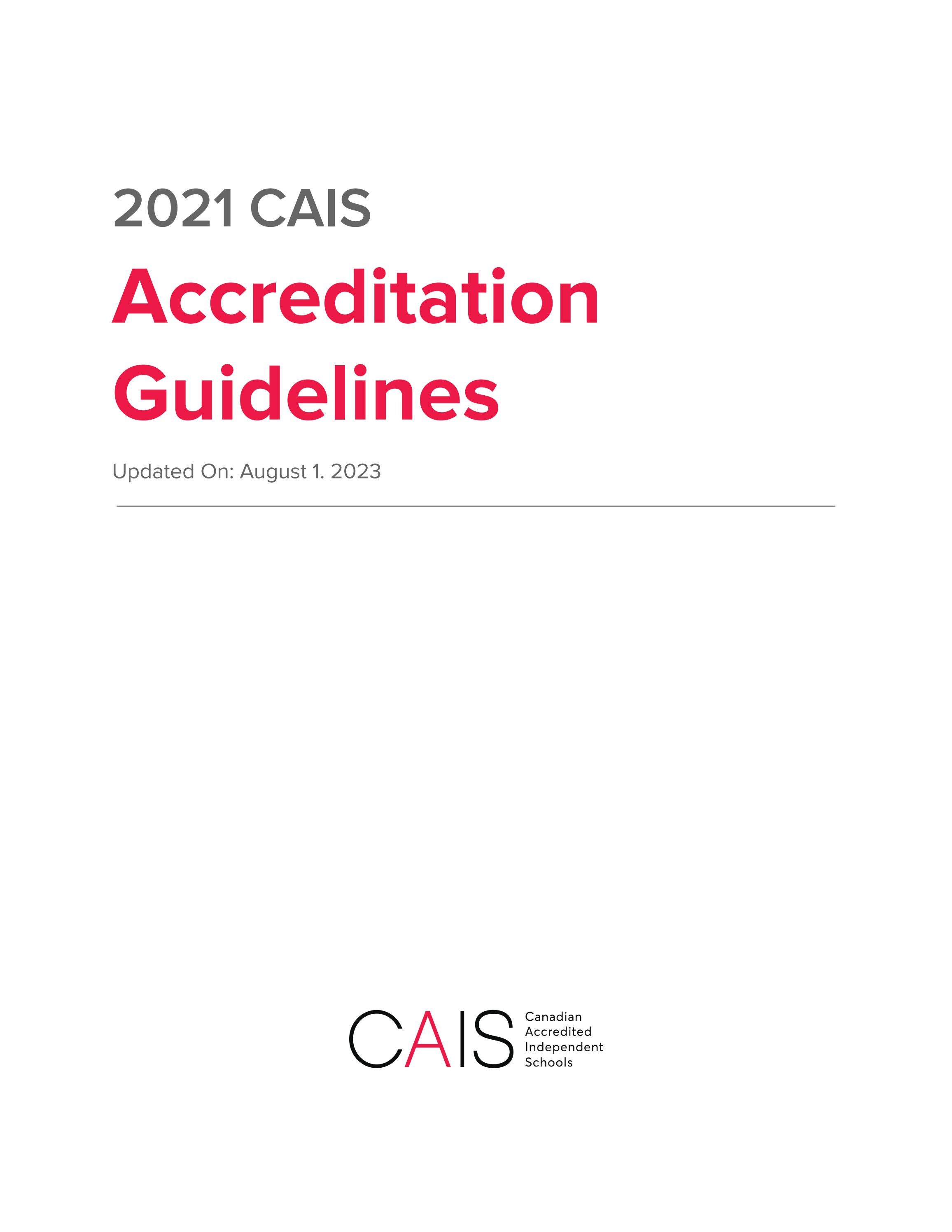 2021 CAIS Accreditation Guidelines by kscexpandpossible - Issuu