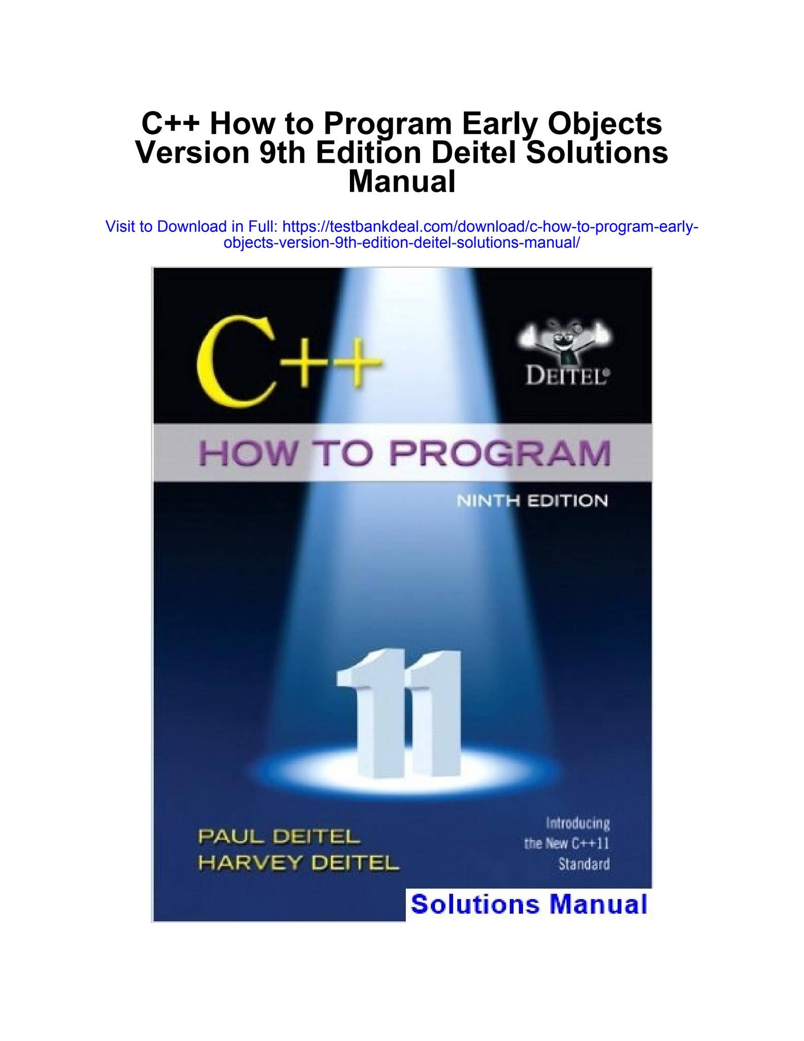 C how to program early objects version 9th edition deitel solutions ...