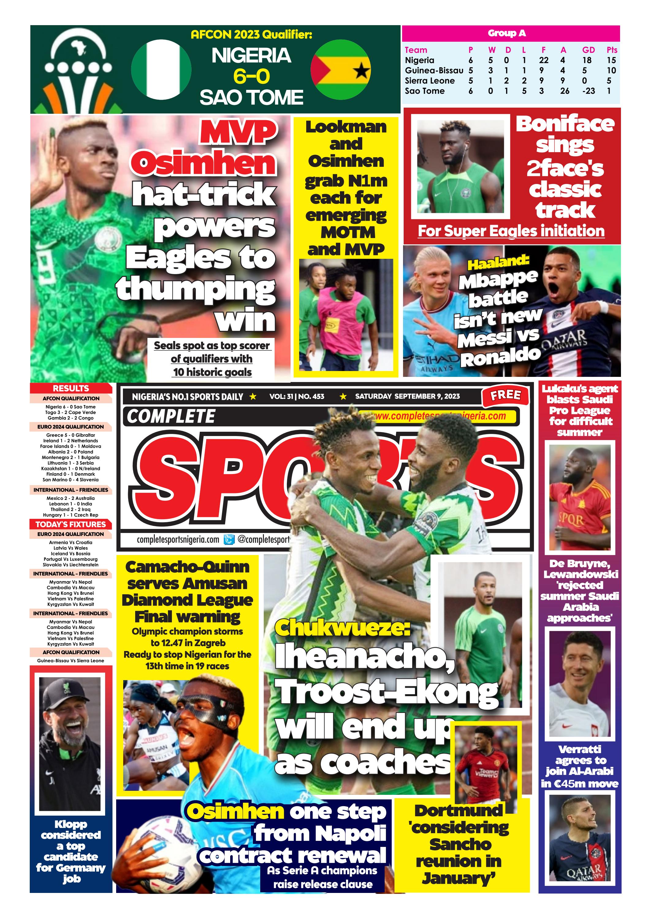 COMPLETE SPORTS - MONDAY, SEP 11, 2023 by Complete Sports - Issuu