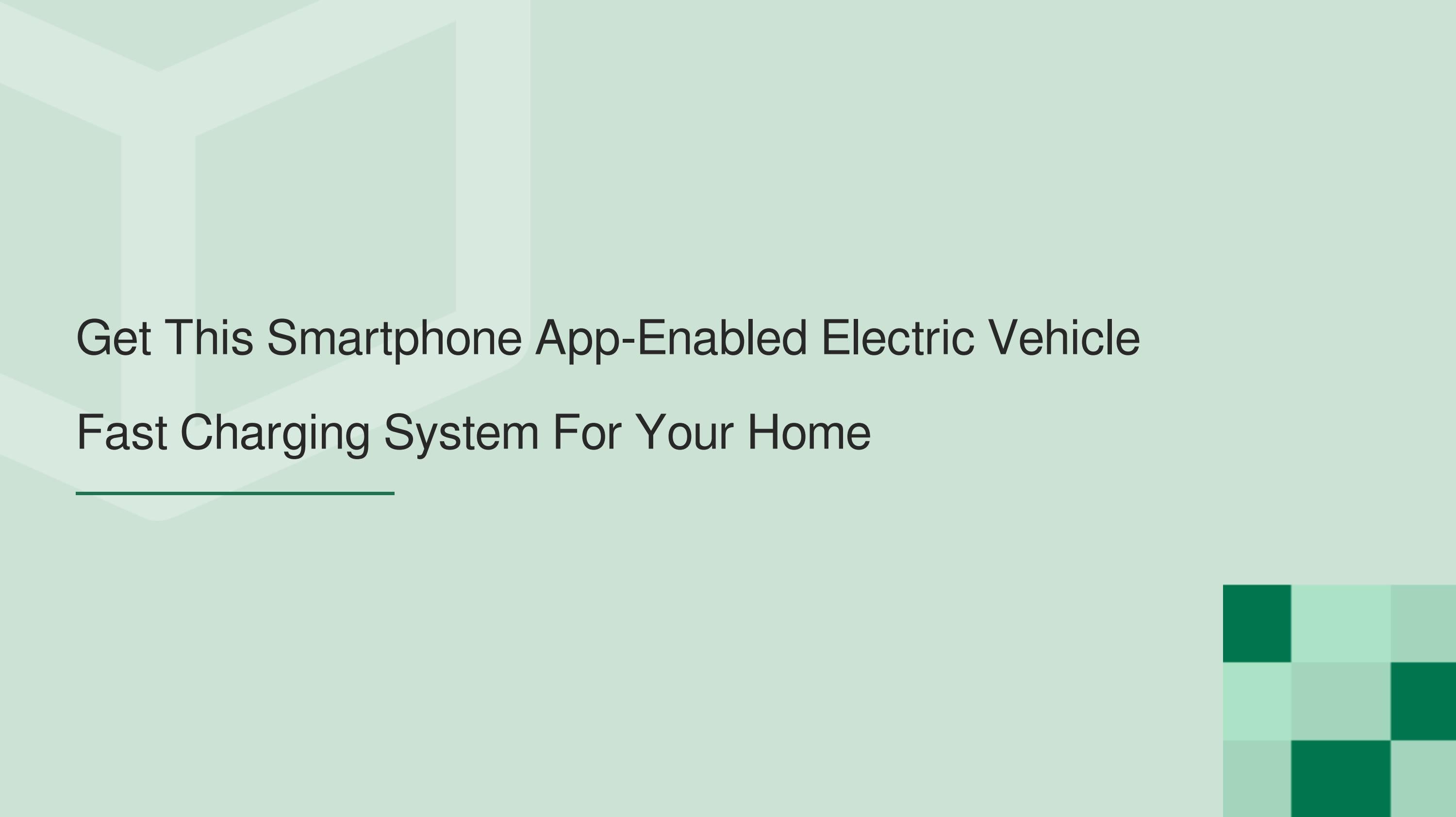 Get This Smartphone App-Enabled Electric Vehicle Fast Charging System ...