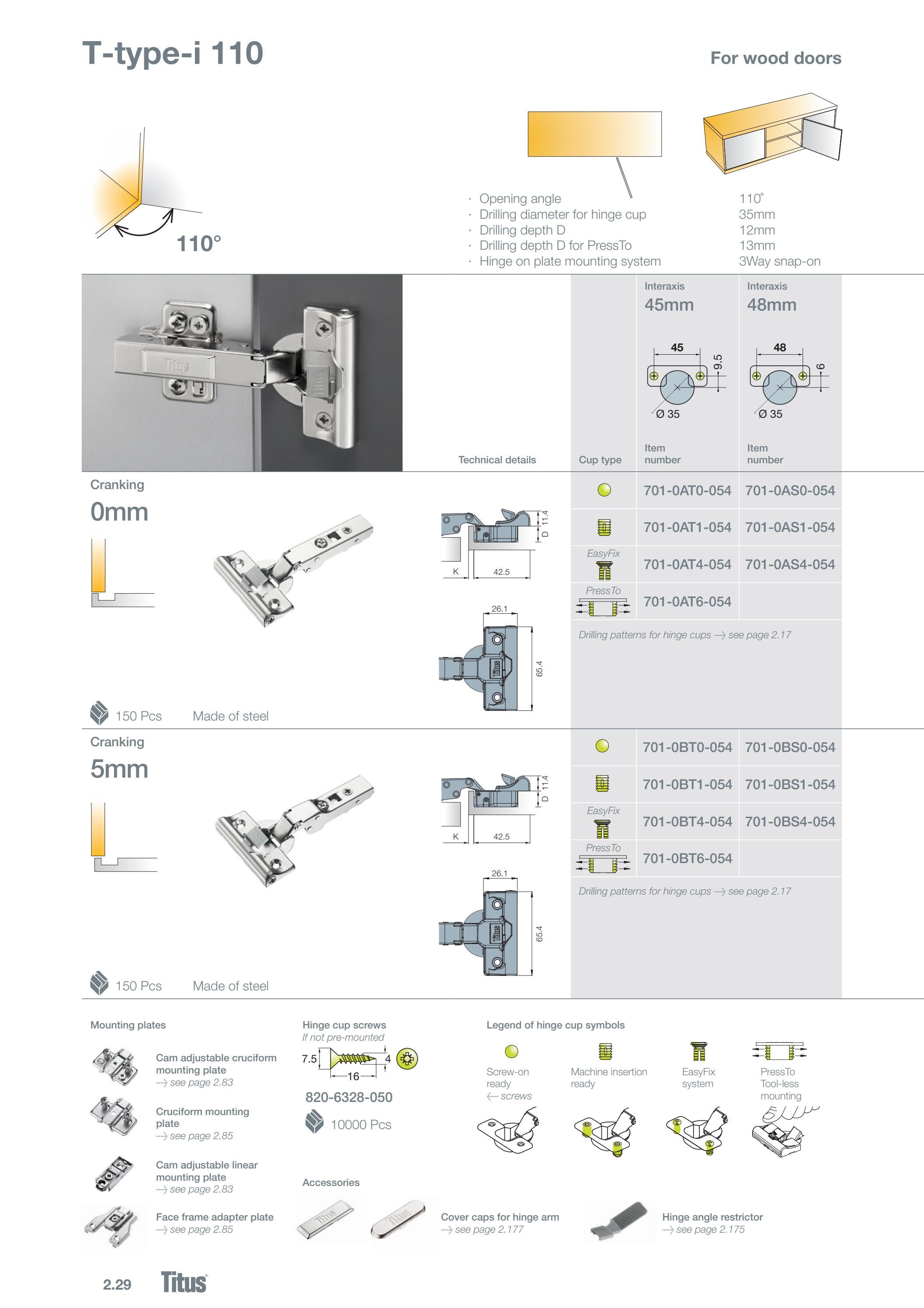 T-type Hinge 110 PressTo - catalogue EN by Titus Group - Issuu