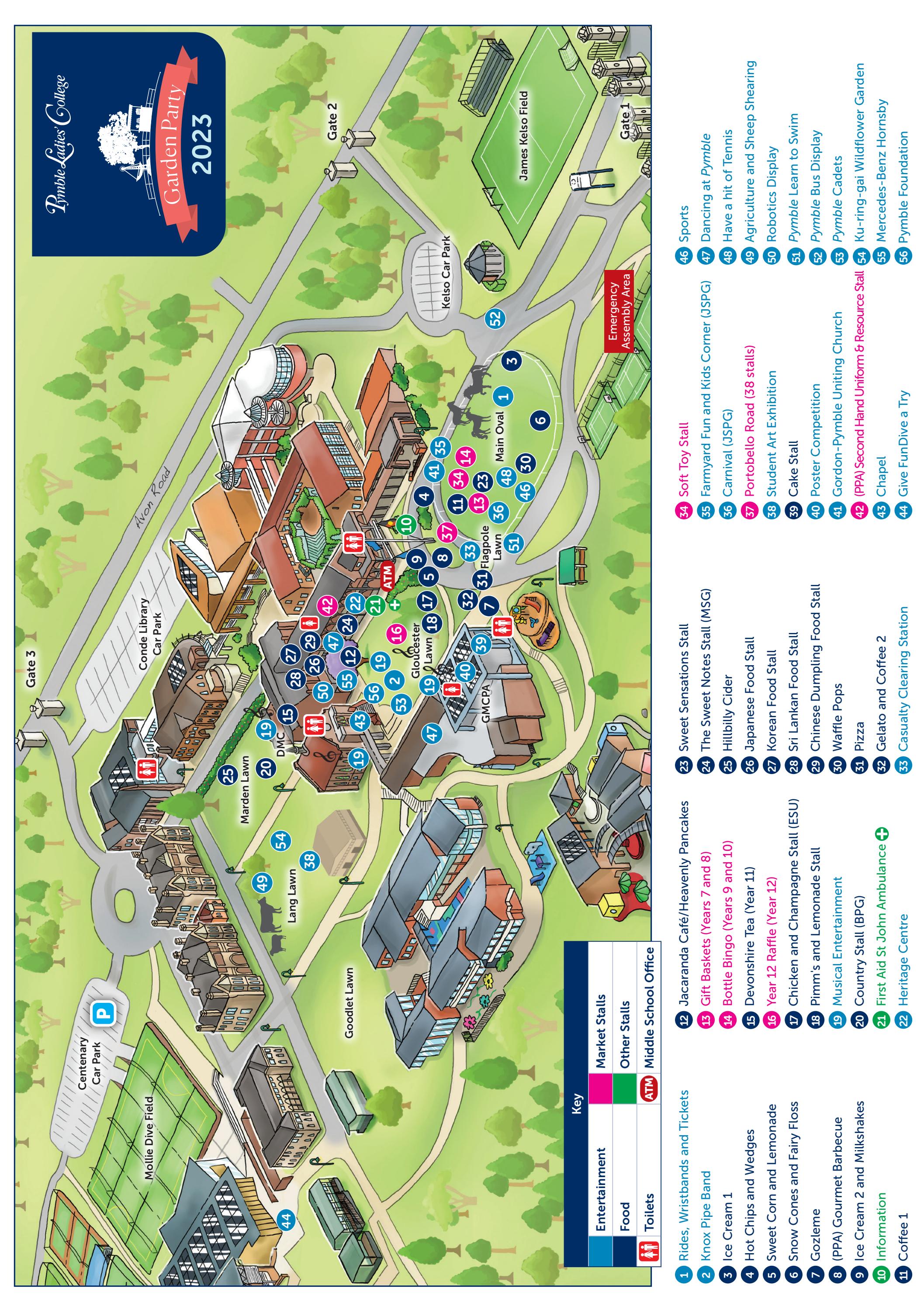 2023 Garden Party - Map and entertainment schedule by Pymble Ladies ...