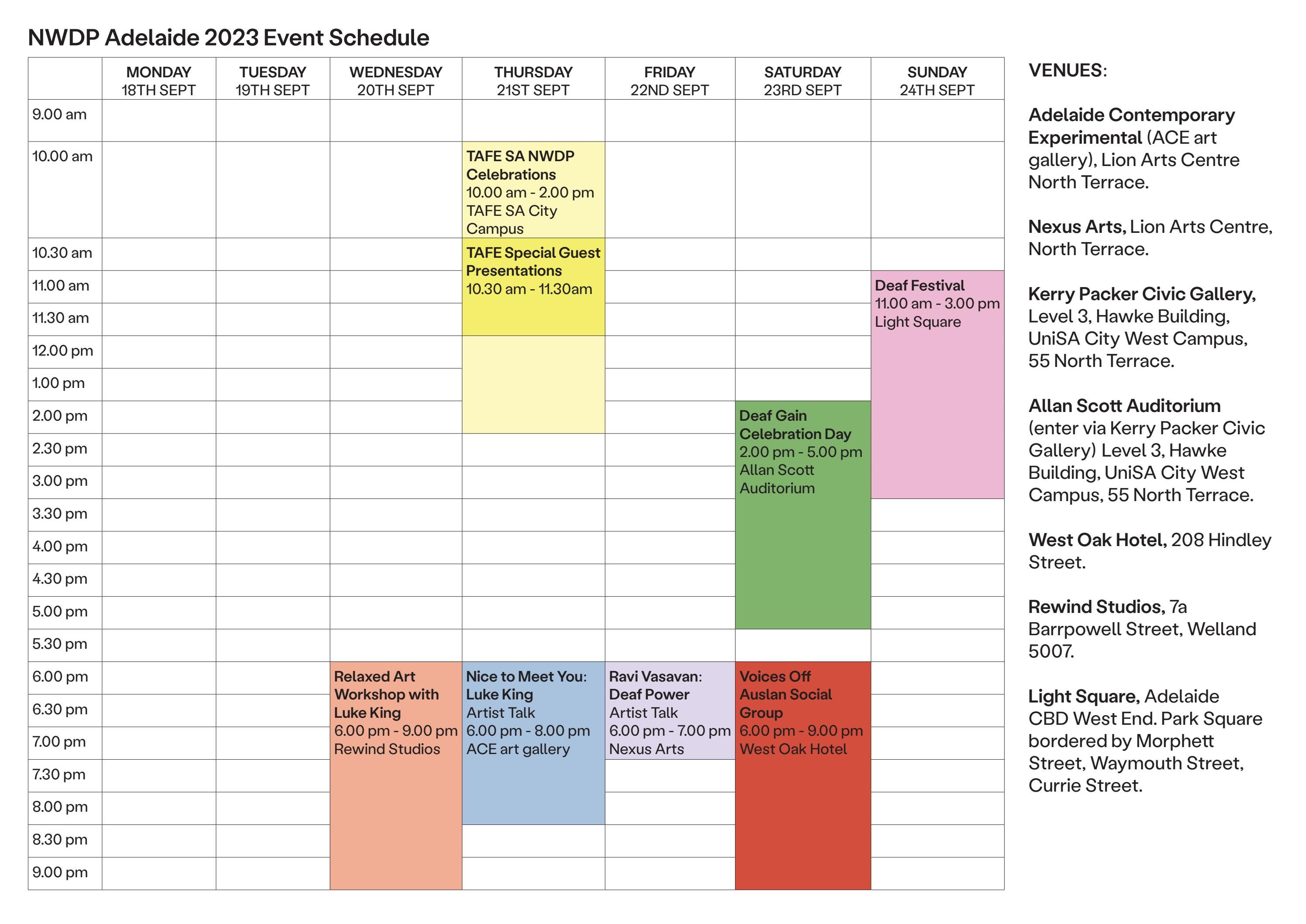 NWDP Adelaide schedule by deafgain - Issuu