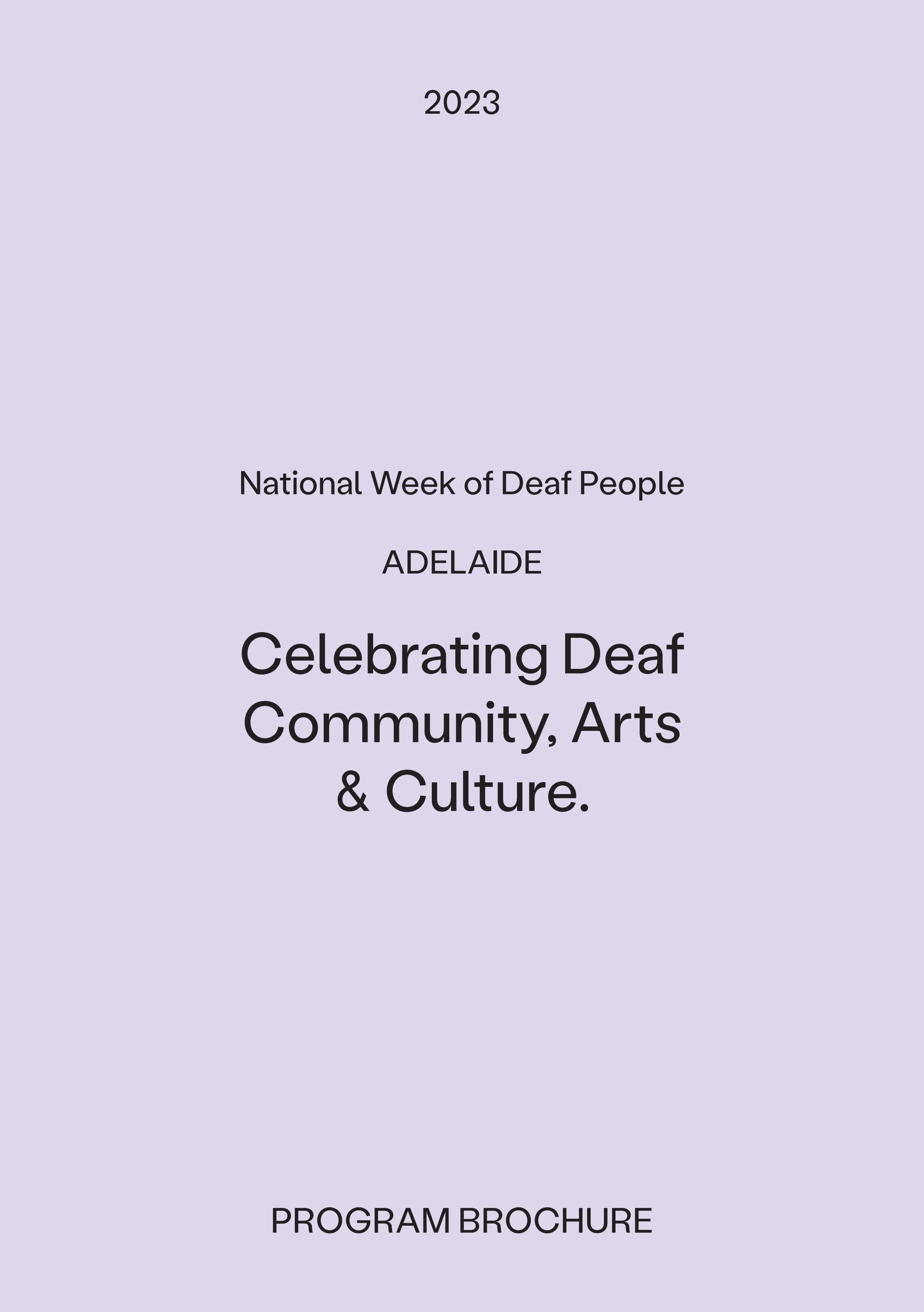 NWDP Adelaide Brochure by deafgain - Issuu