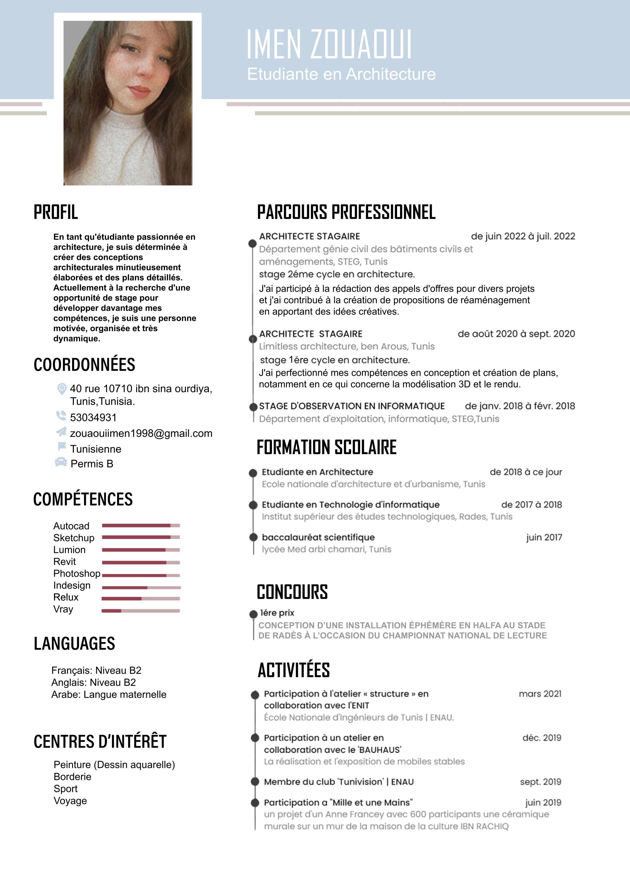 cv 2023 by zouaoui imen - Issuu