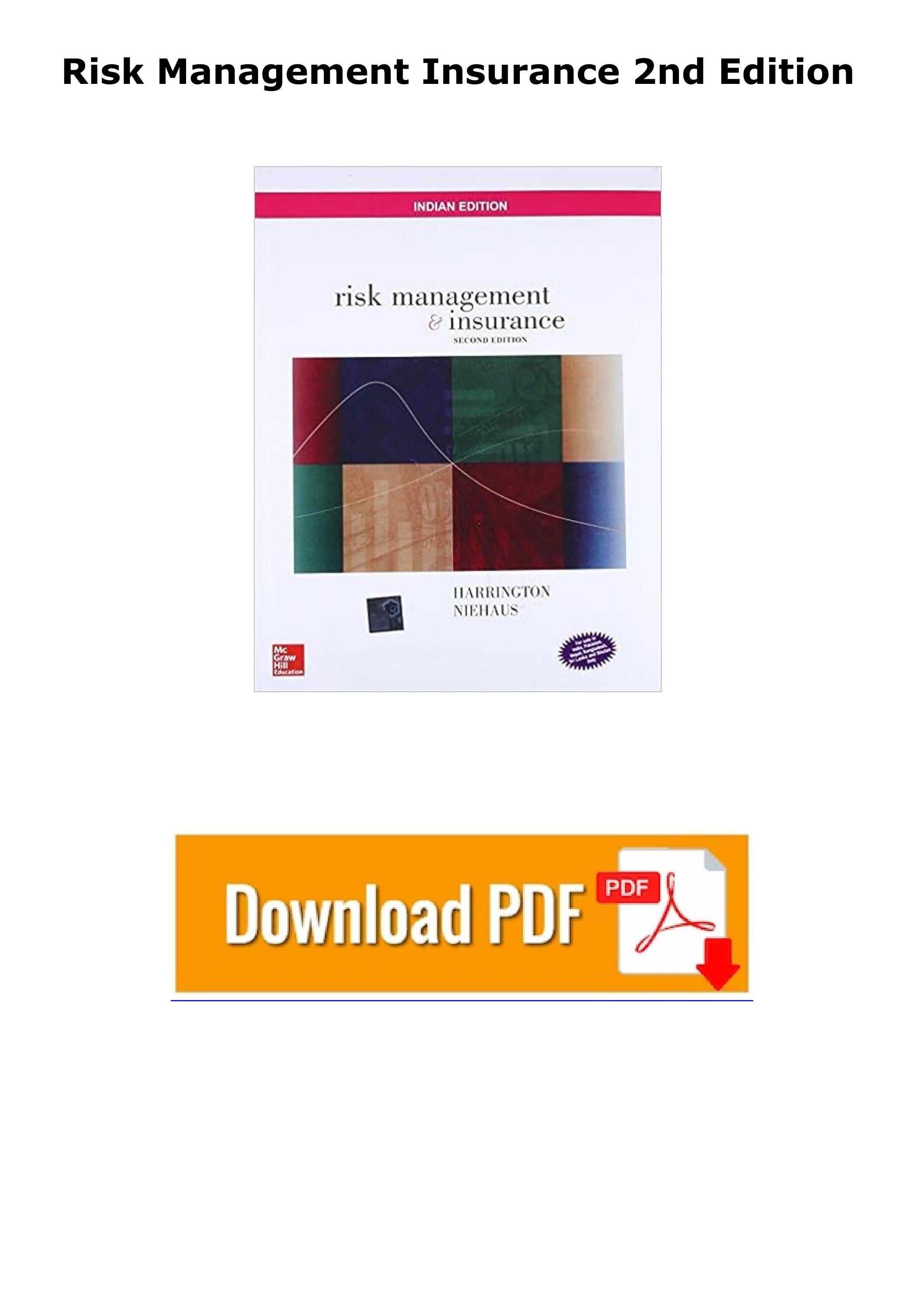 $PDF$/READ/DOWNLOAD Risk Management Insurance 2nd Edition 5661845 by gfjtjd87 - Issuu