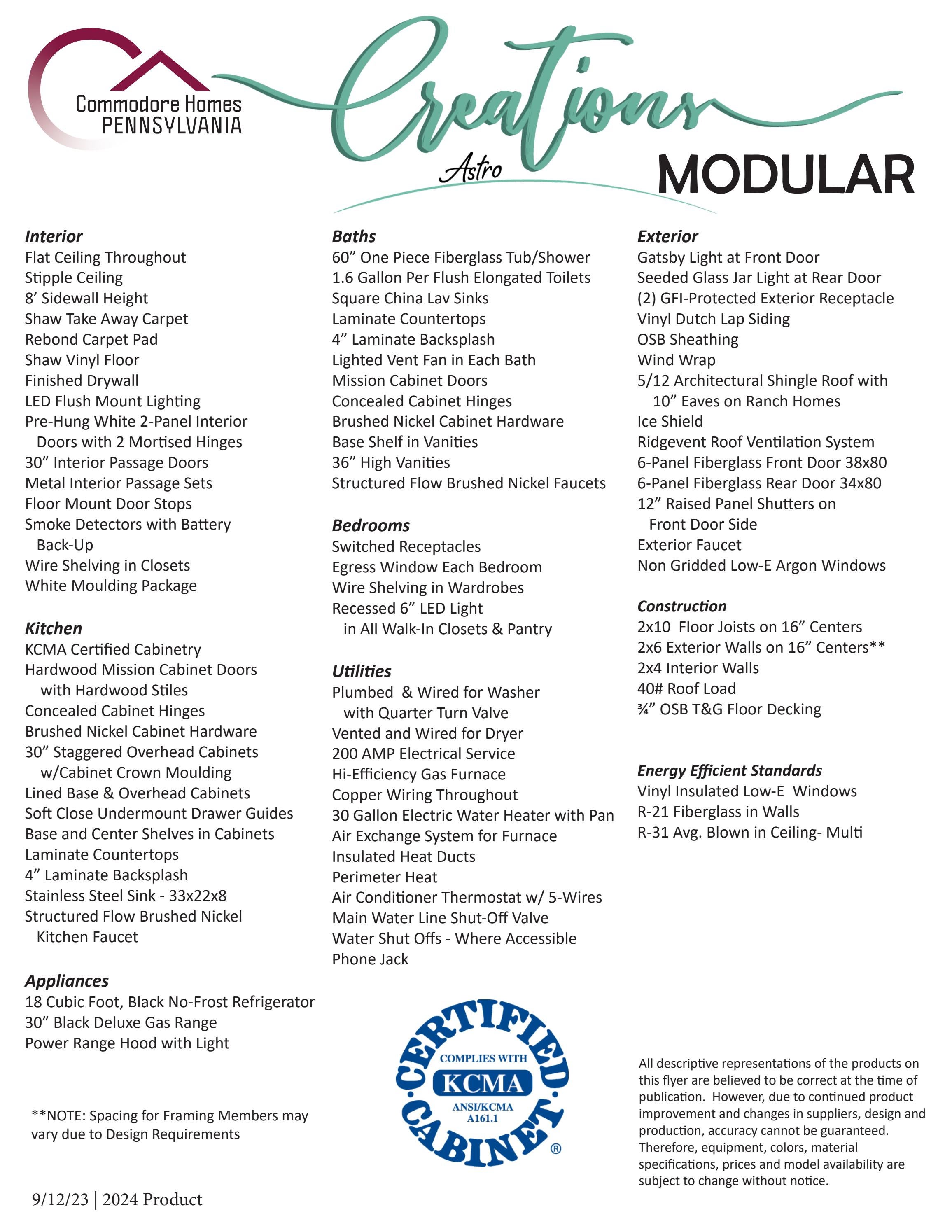 Commodore Homes of Pennsylvania | Astro Creations MODULAR 2024 by ...