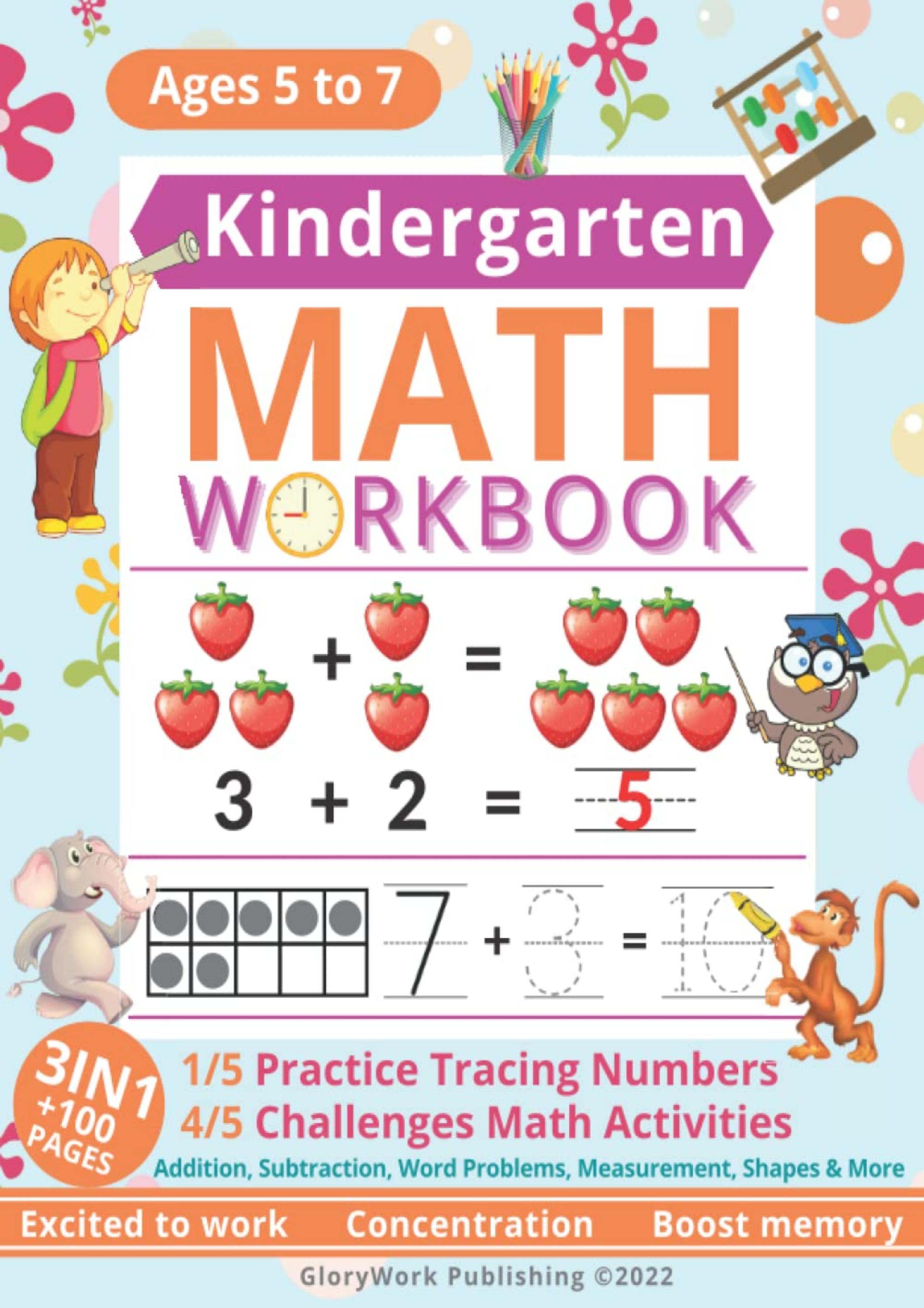 (READ)-Kindergarten Math Workbook: Kindergarten and 1st Grade Workbook ...