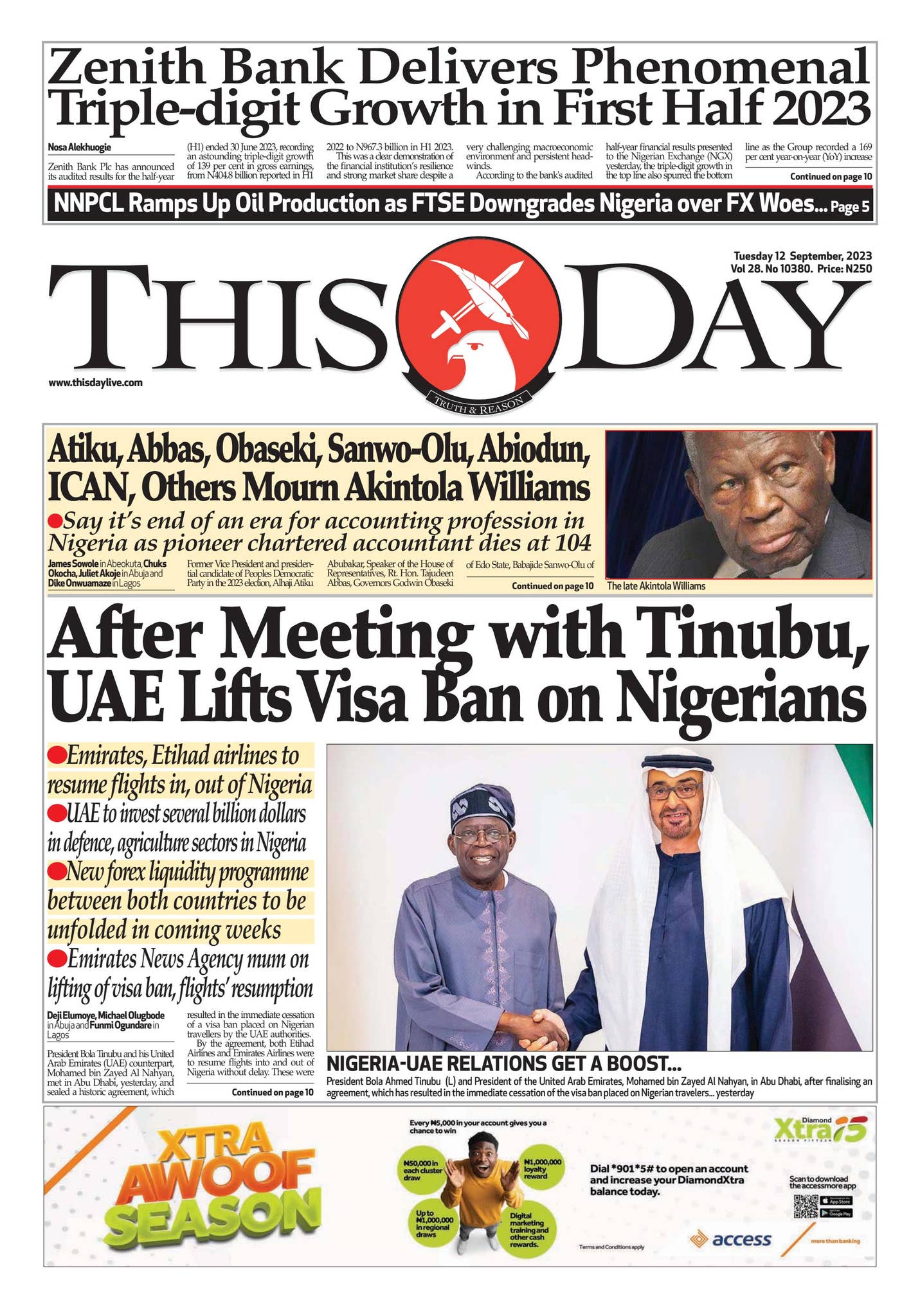 TUESDAY 12TH SEPTEMBER 2023 by THISDAY Newspapers Ltd - Issuu
