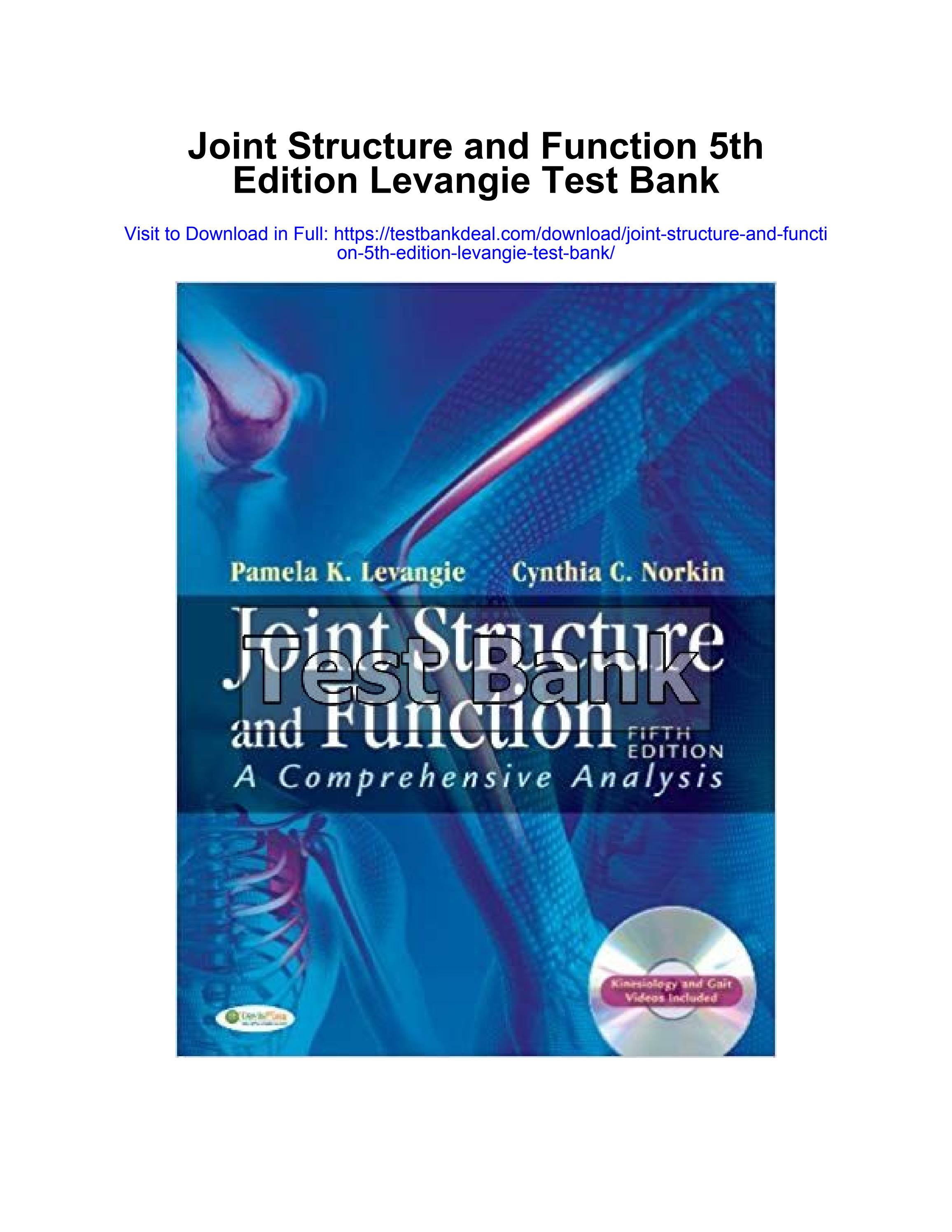 Joint Structure And Function 5th Edition Levangie Test Bank By Debra 8731