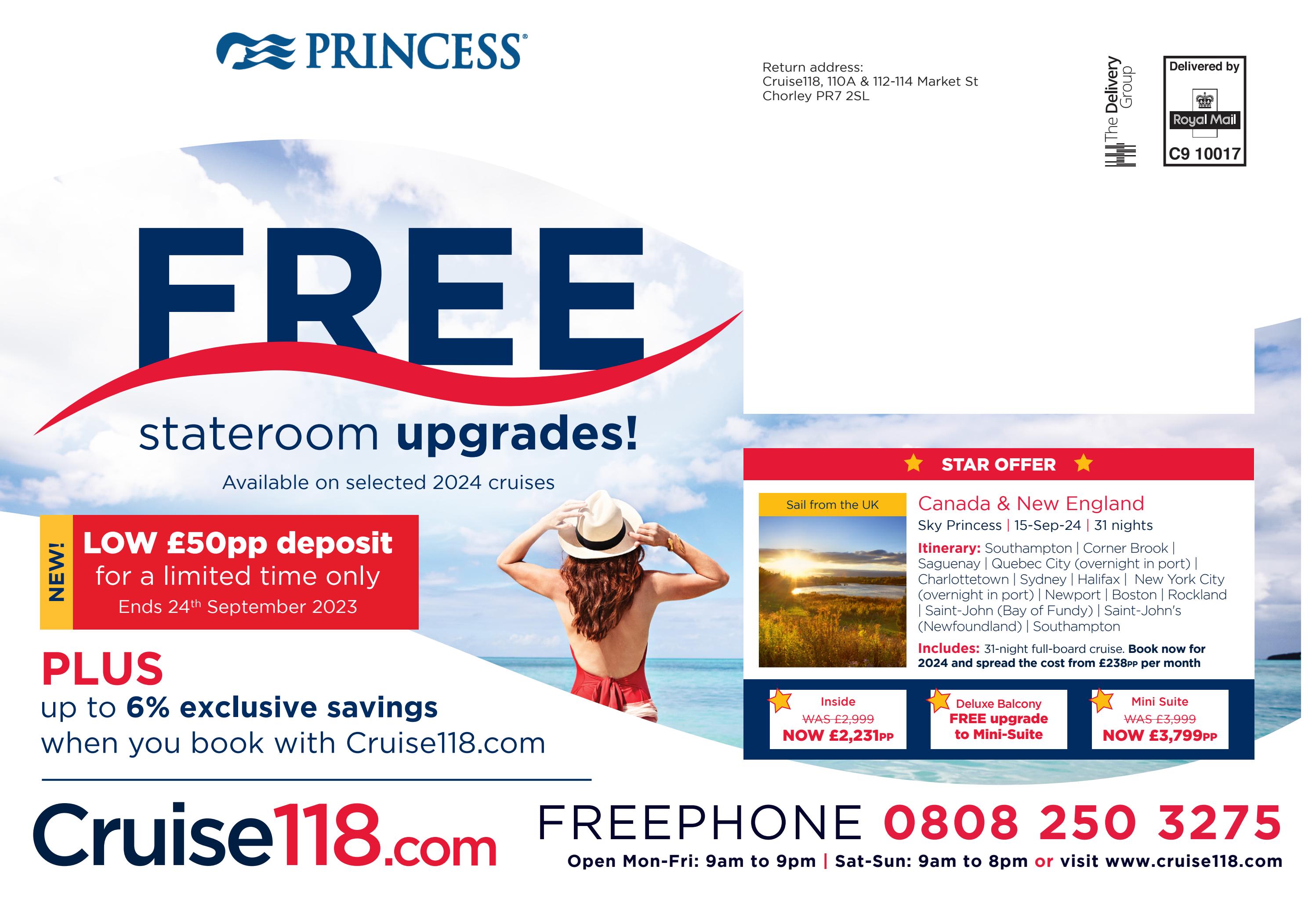 Cruise118 - Princess Cruises postcard September 2023 by WTH (UK) Ltd ...