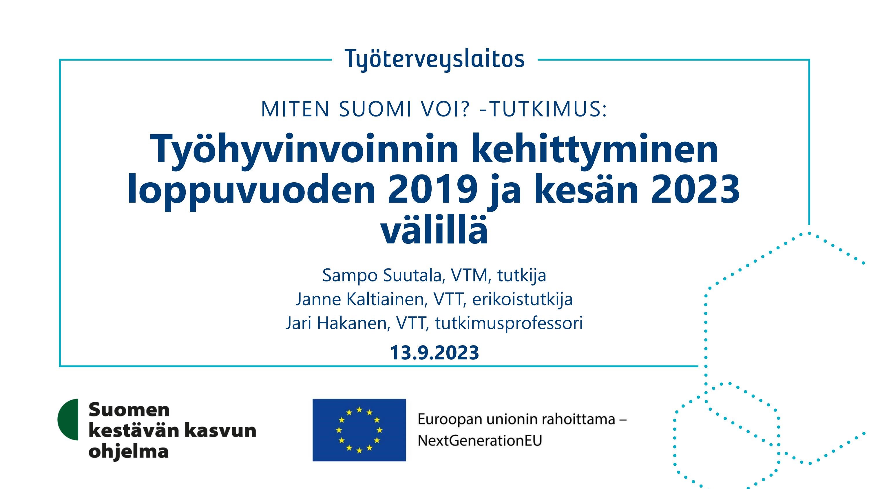 Miten Suomi voi? -tutkimus (syksy 2023) by Työterveyslaitos - Issuu