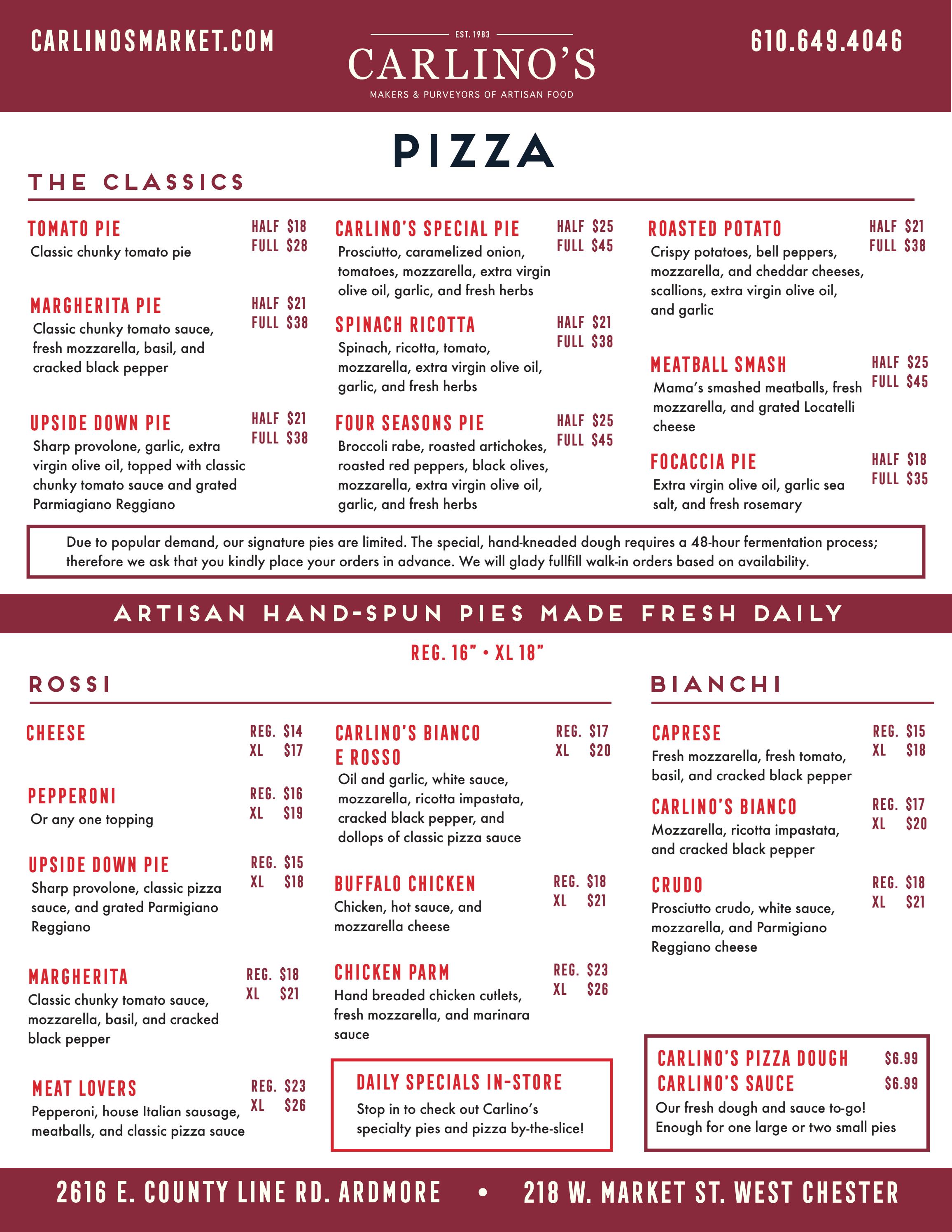 Carlino's Pizza Takeaway Menu by CarlinosMarket - Issuu